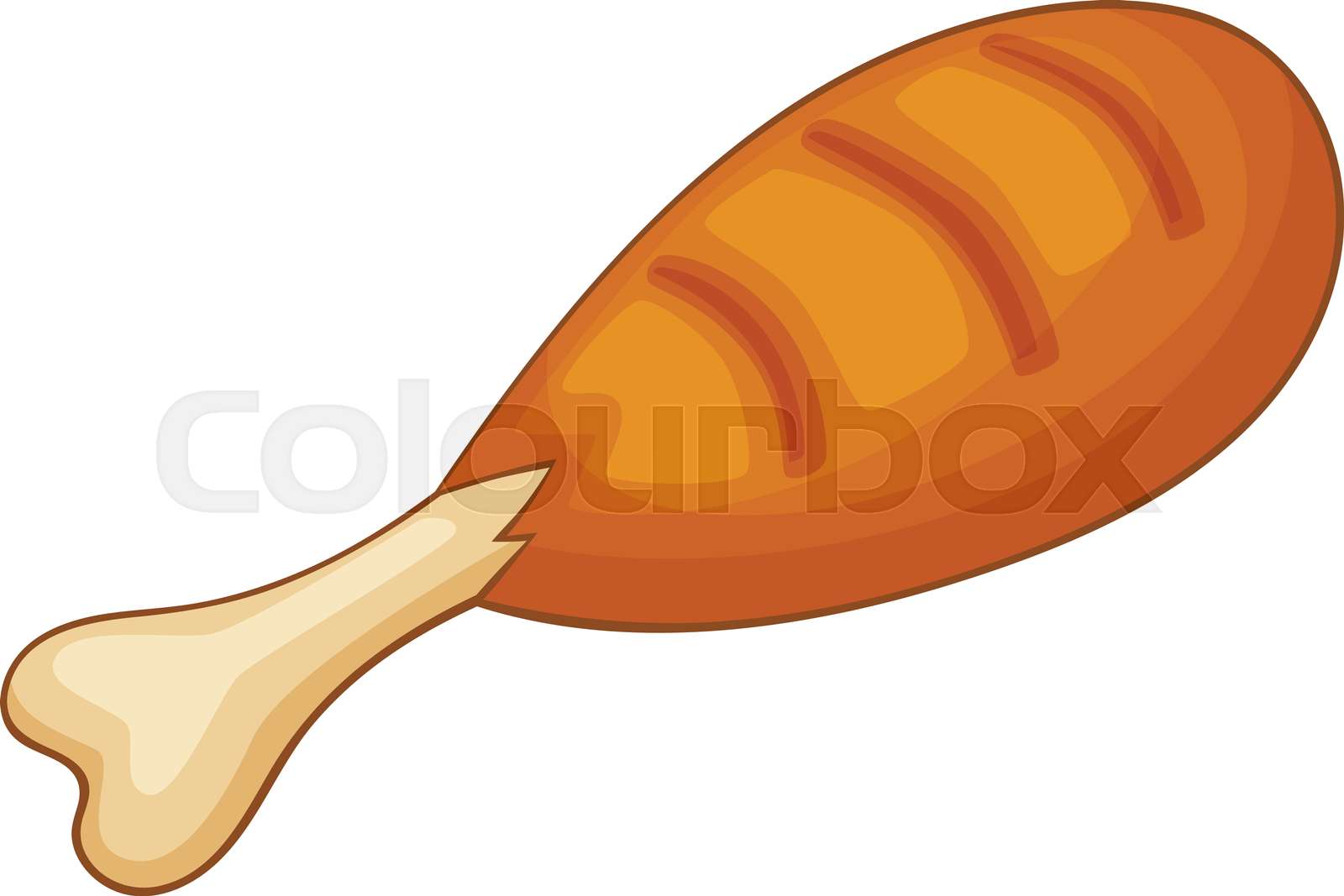 Chicken meat on the bone icon, cartoon style | Stock vector | Colourbox