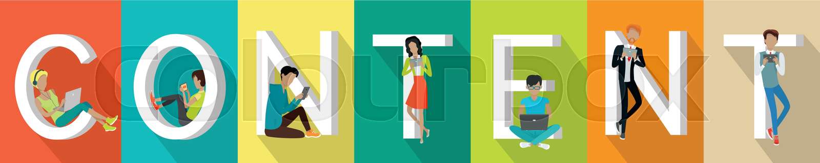 Content Banner in Flat | Stock vector | Colourbox