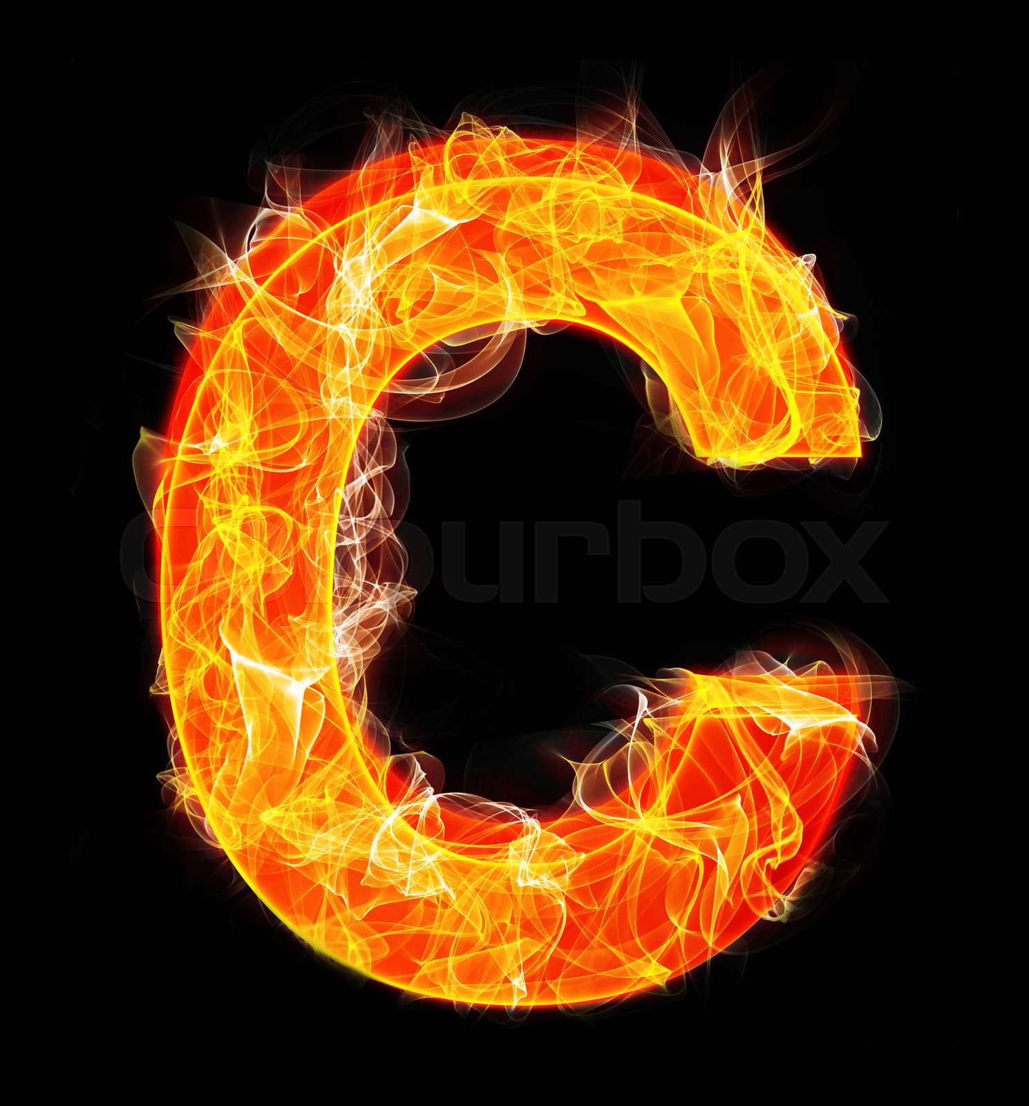 Burning letters as alphabet type C | Stock image | Colourbox
