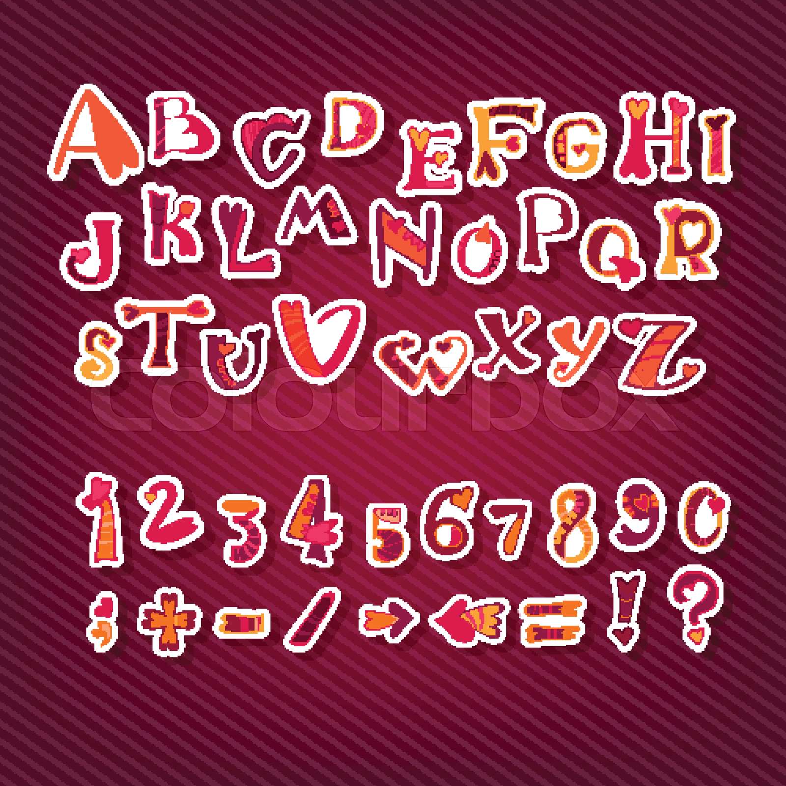 Love the alphabet with heart letters. I love you. | Stock vector ...