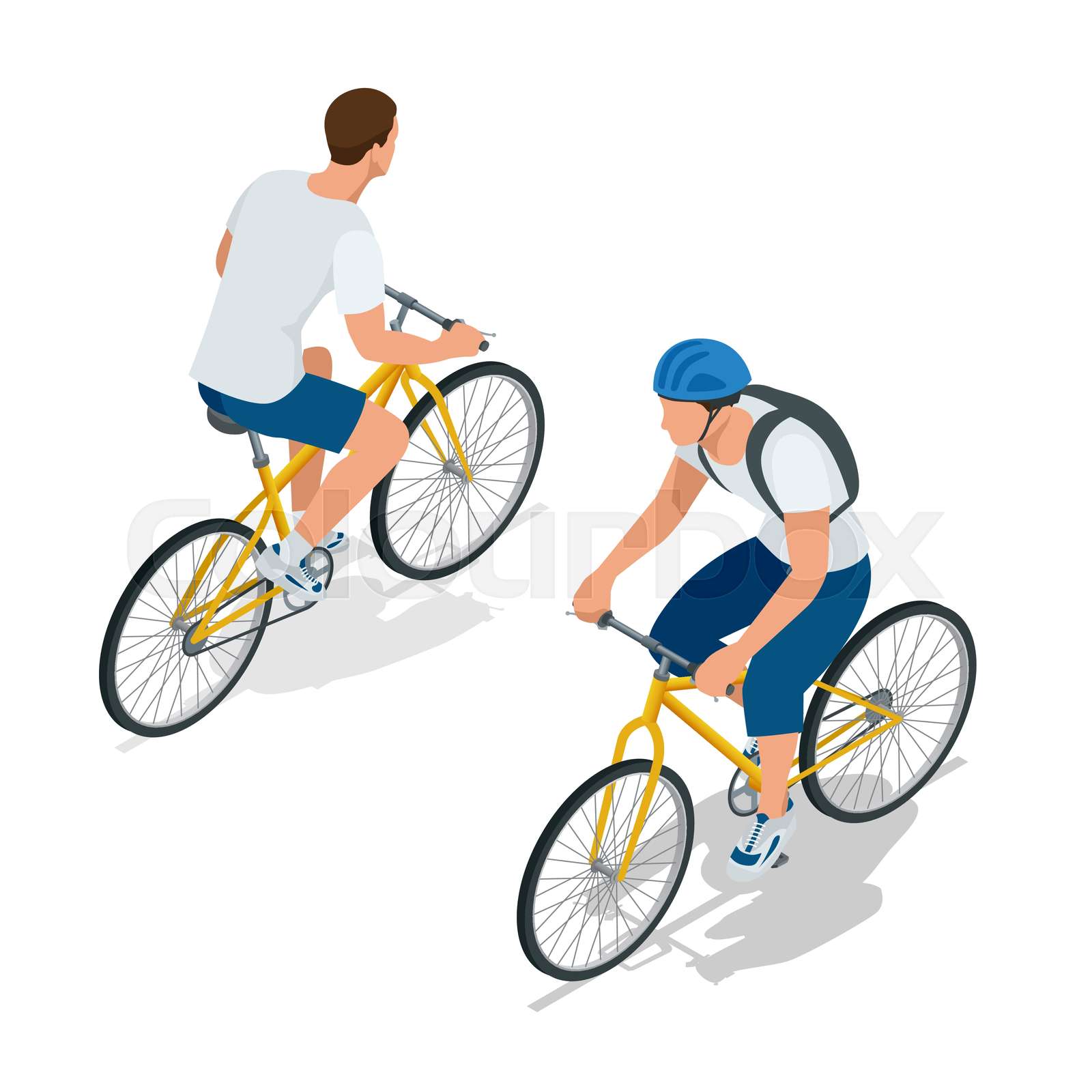 Cyclists on bikes. | Stock vector | Colourbox