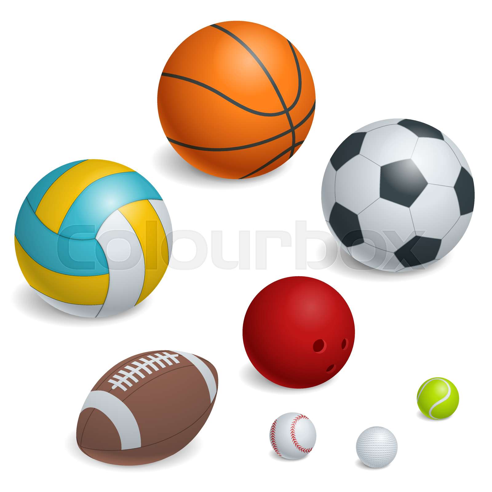Isometric Sports Balls Set. | Stock vector | Colourbox
