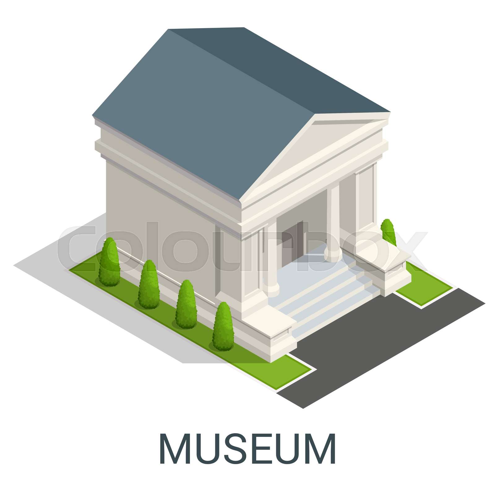 Cultural history city center museum exhibits galleries. | Stock vector ...