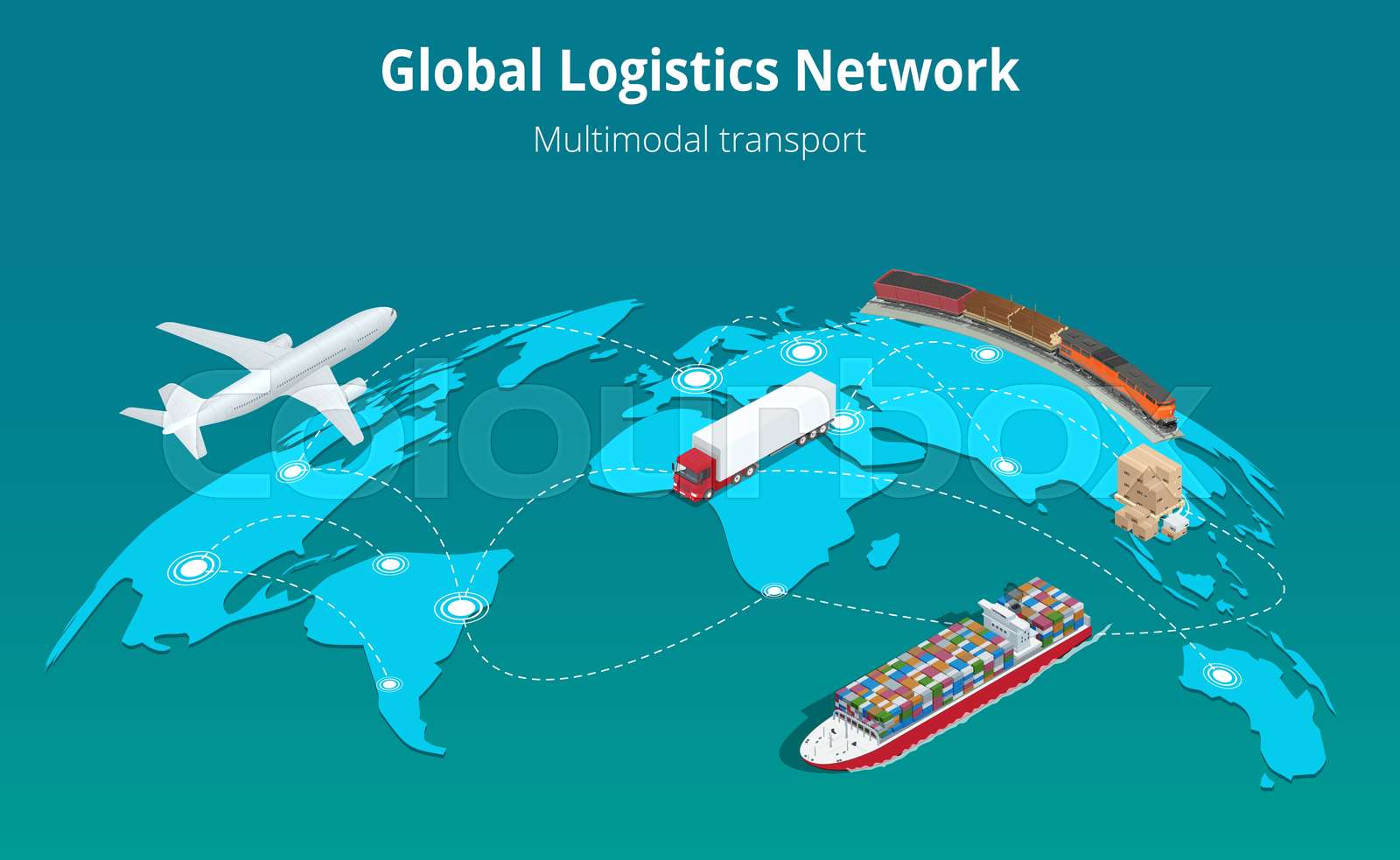 Global logistics network | Stock vector | Colourbox