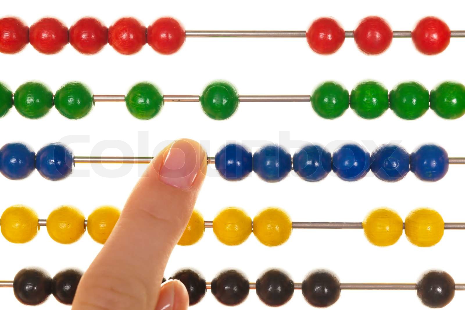 En abacus til at lære matematik mod en hvid baggrund | Stock foto ...