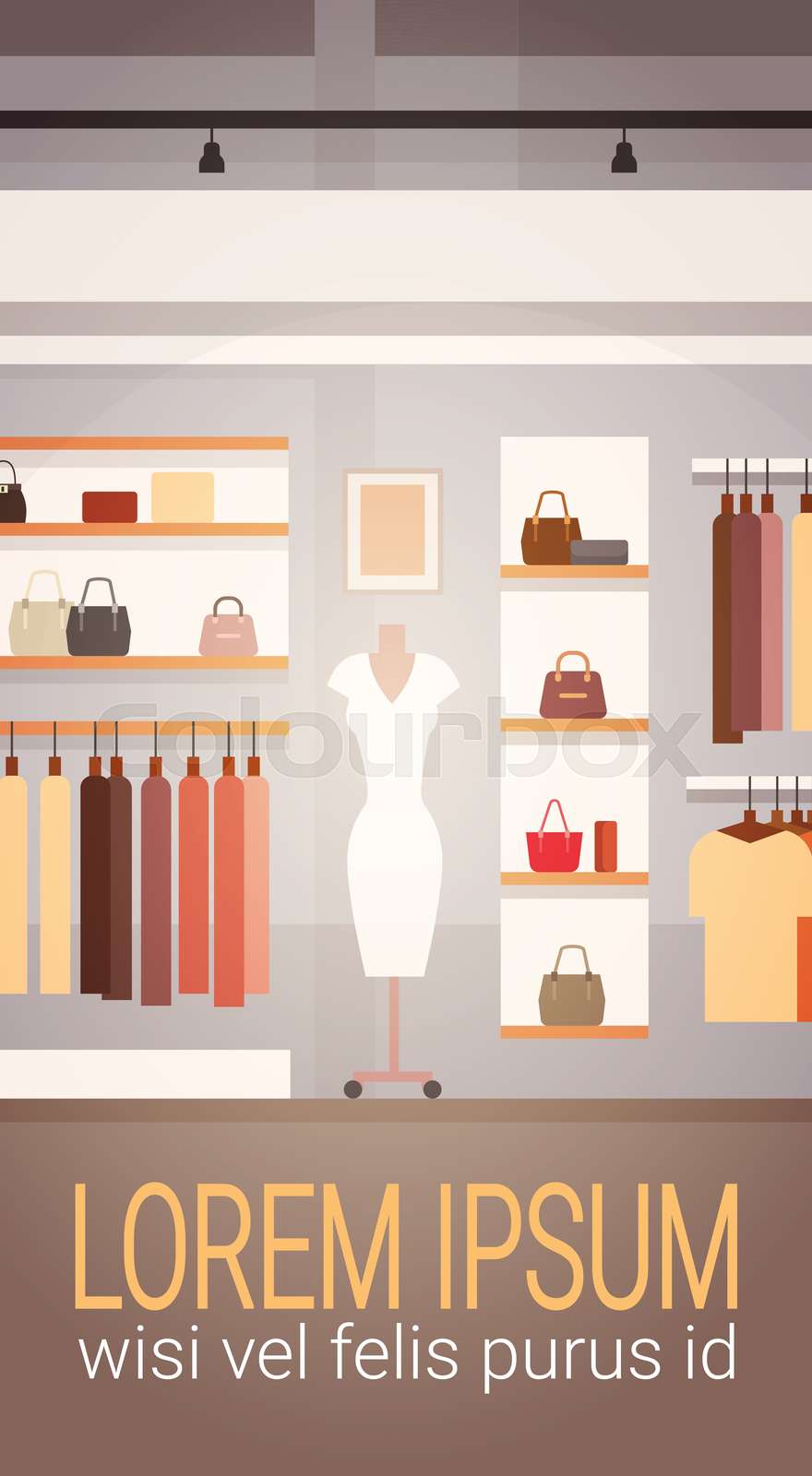 Big Fashion Shop Super Market Female Clothes Shopping Mall Interior ...