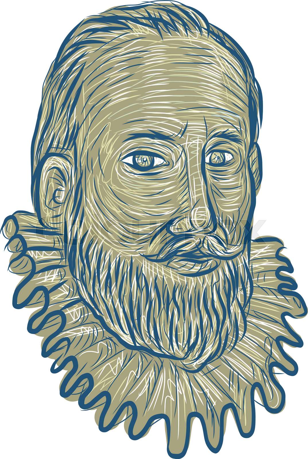 Sir Walter Raleigh Bust Drawing | Stock vector | Colourbox