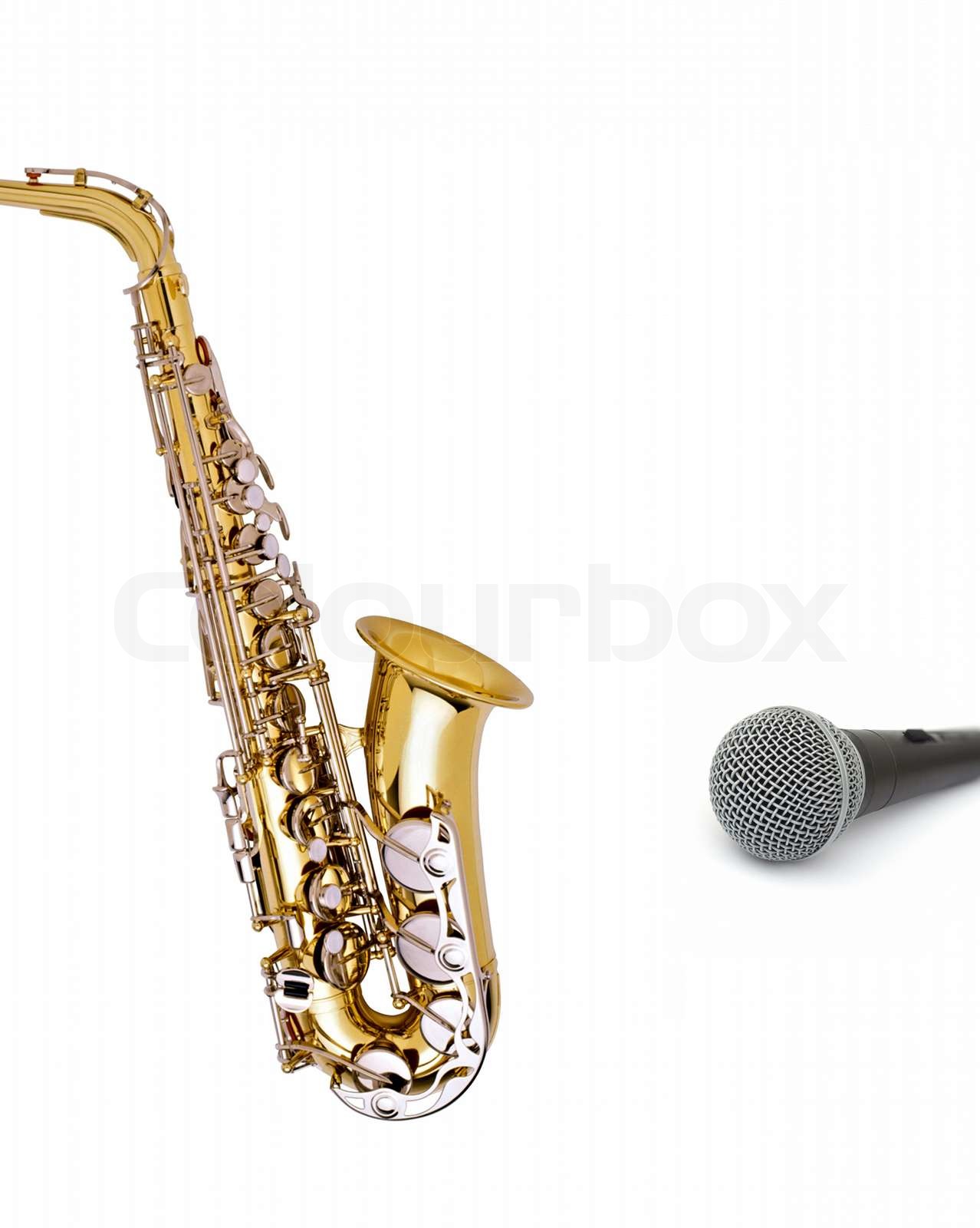 sax with microphone | Stock image | Colourbox