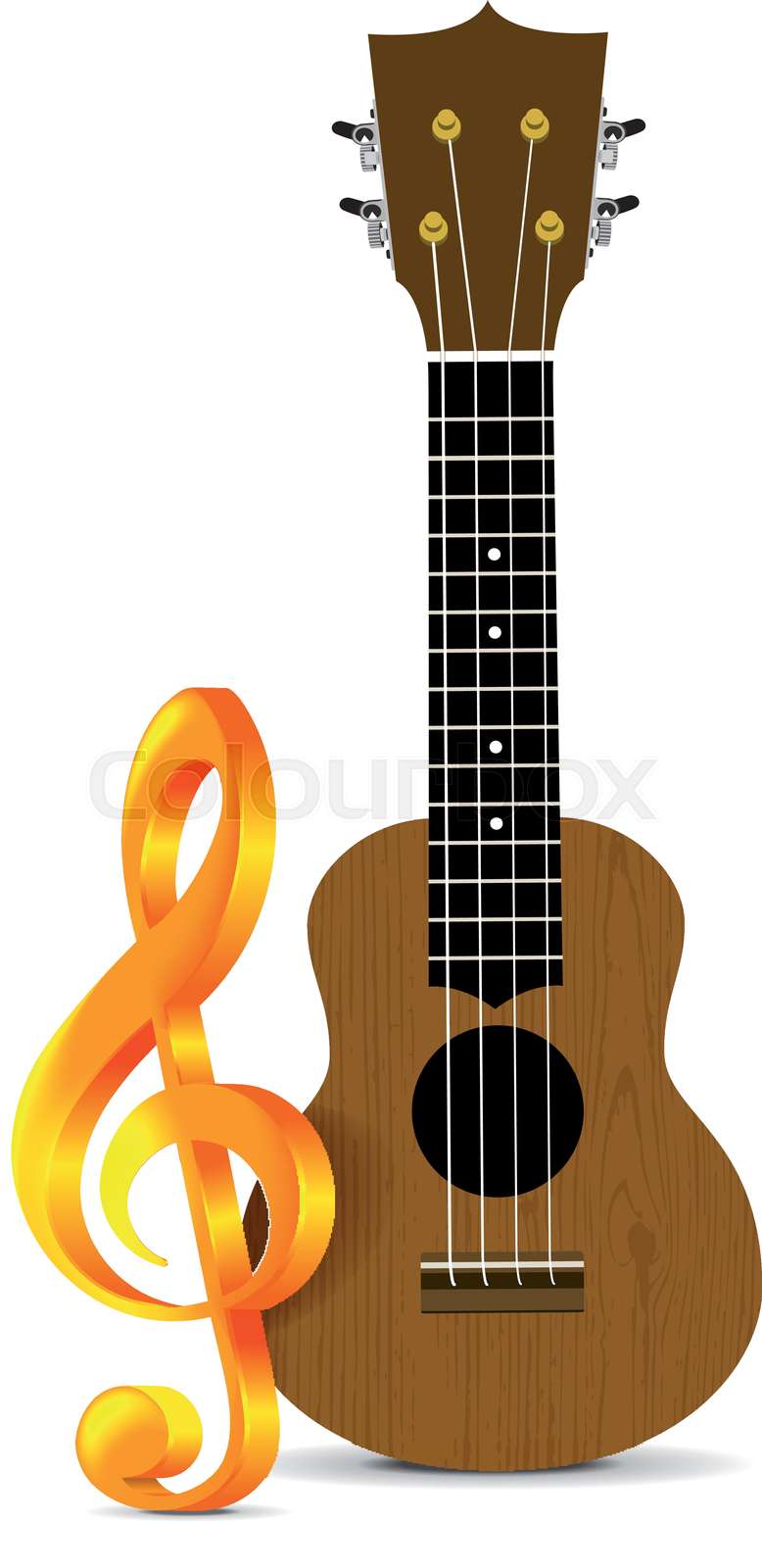 Ukulele vector illustration on white backgroiund | Stock vector | Colourbox