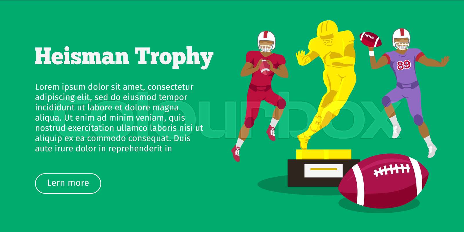 Heisman Trophy and American Football Players | Stock vector | Colourbox