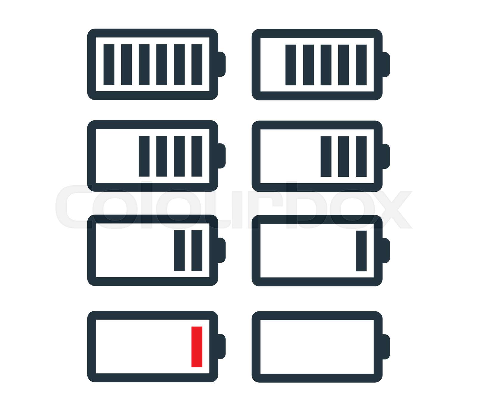 Battery Icon Set | Stock vector | Colourbox