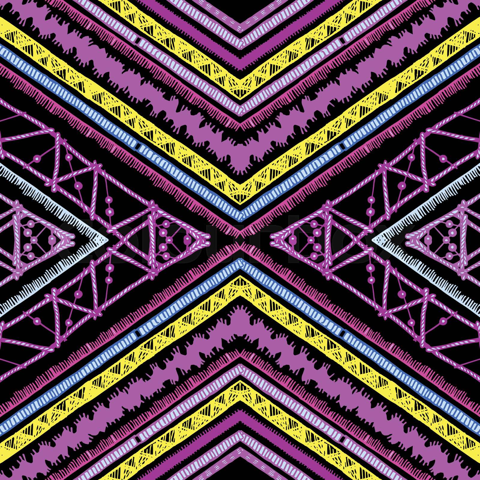 Striped bright hand painted seamless pattern | Stock vector | Colourbox