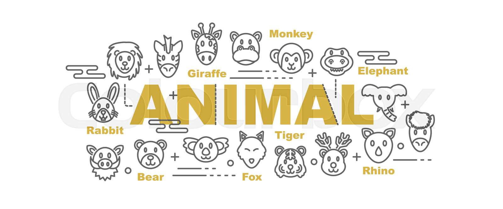 wild animal vector banner | Stock vector | Colourbox
