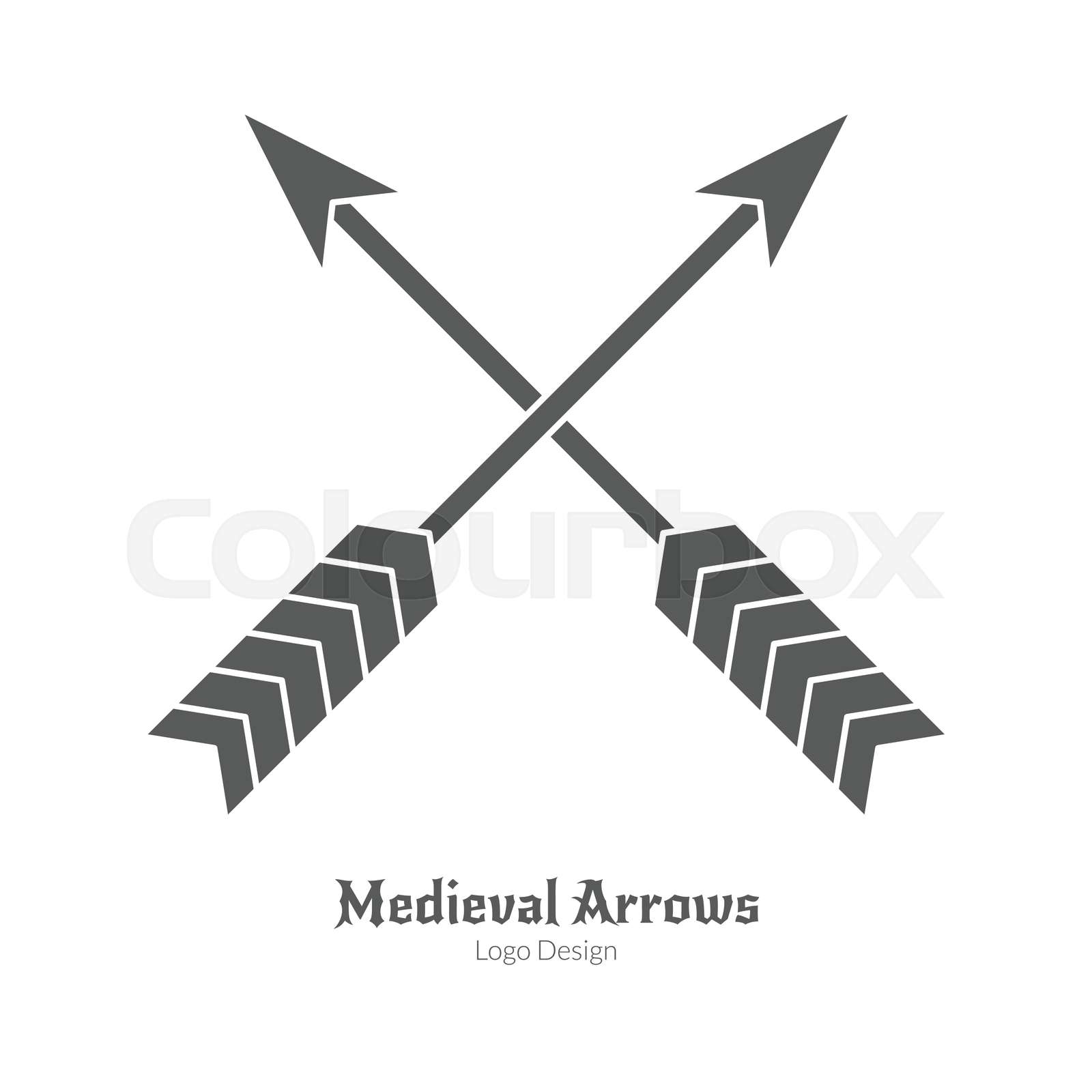 Medieval logo emblem template, black simple style | Stock vector ...