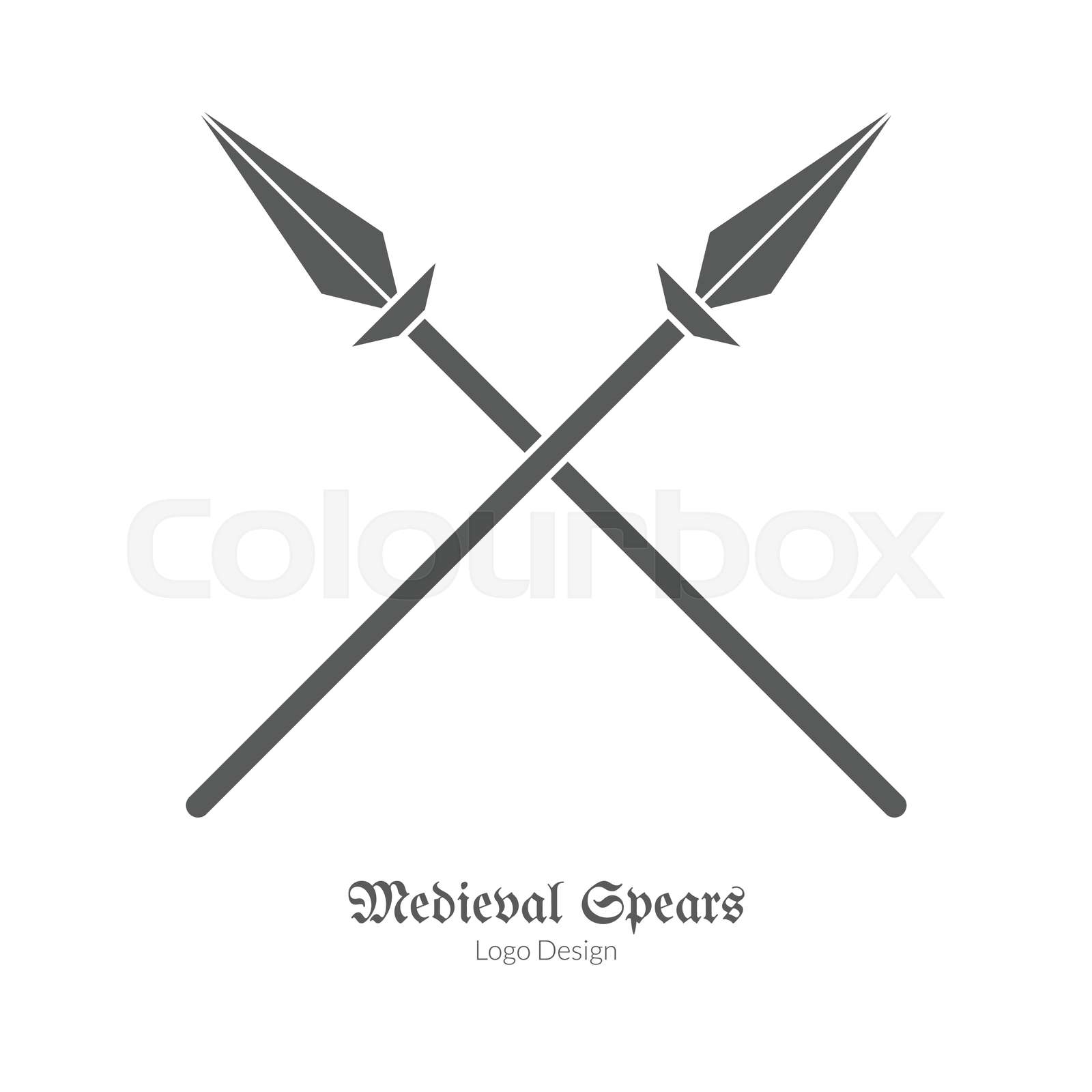 Medieval logo emblem template, black simple style | Stock vector ...