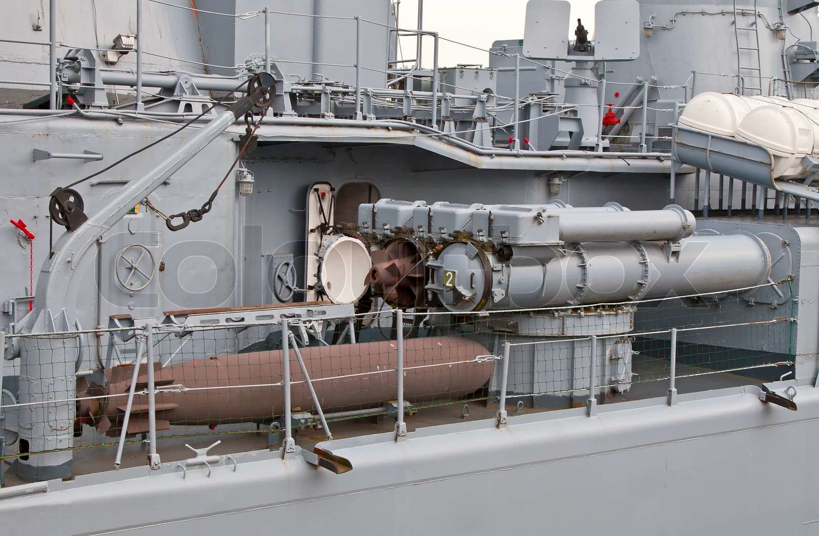 Torpedo tubes on the modern battleship | Stock image | Colourbox