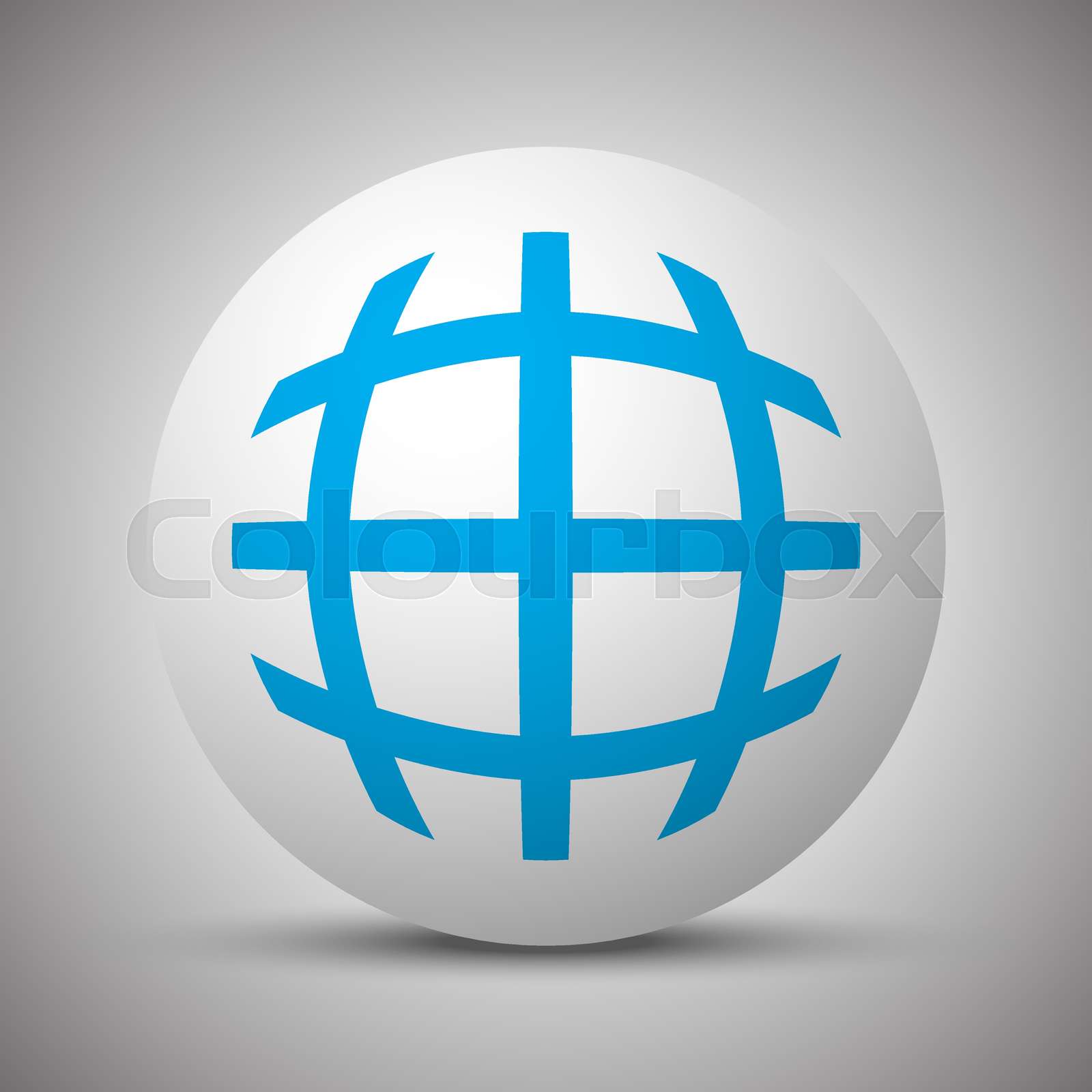 Blue Globe icon on white sphere | Stock vector | Colourbox