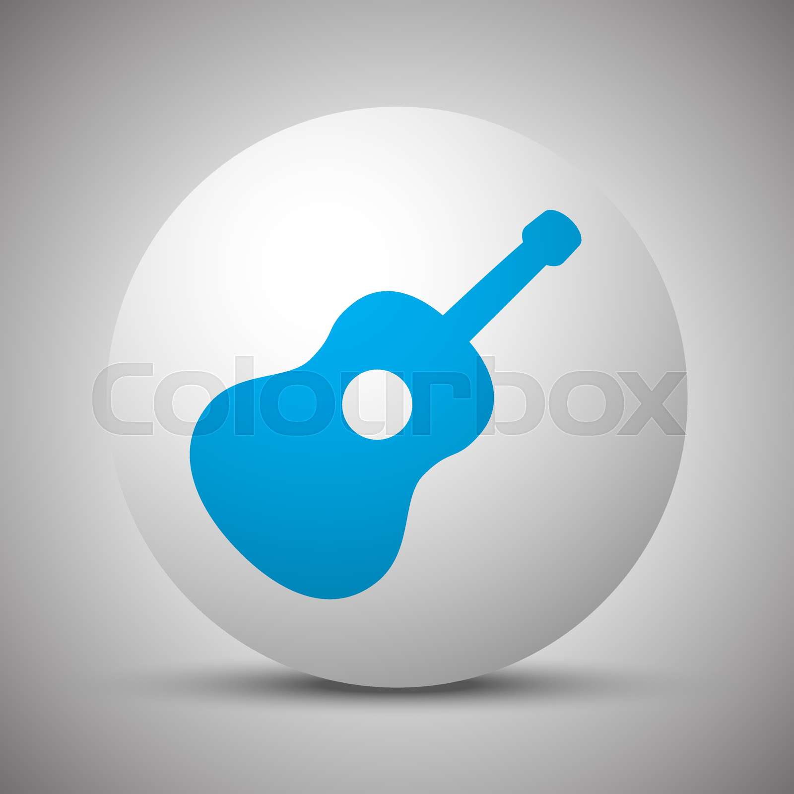 Blue Guitar icon on white sphere | Stock vector | Colourbox