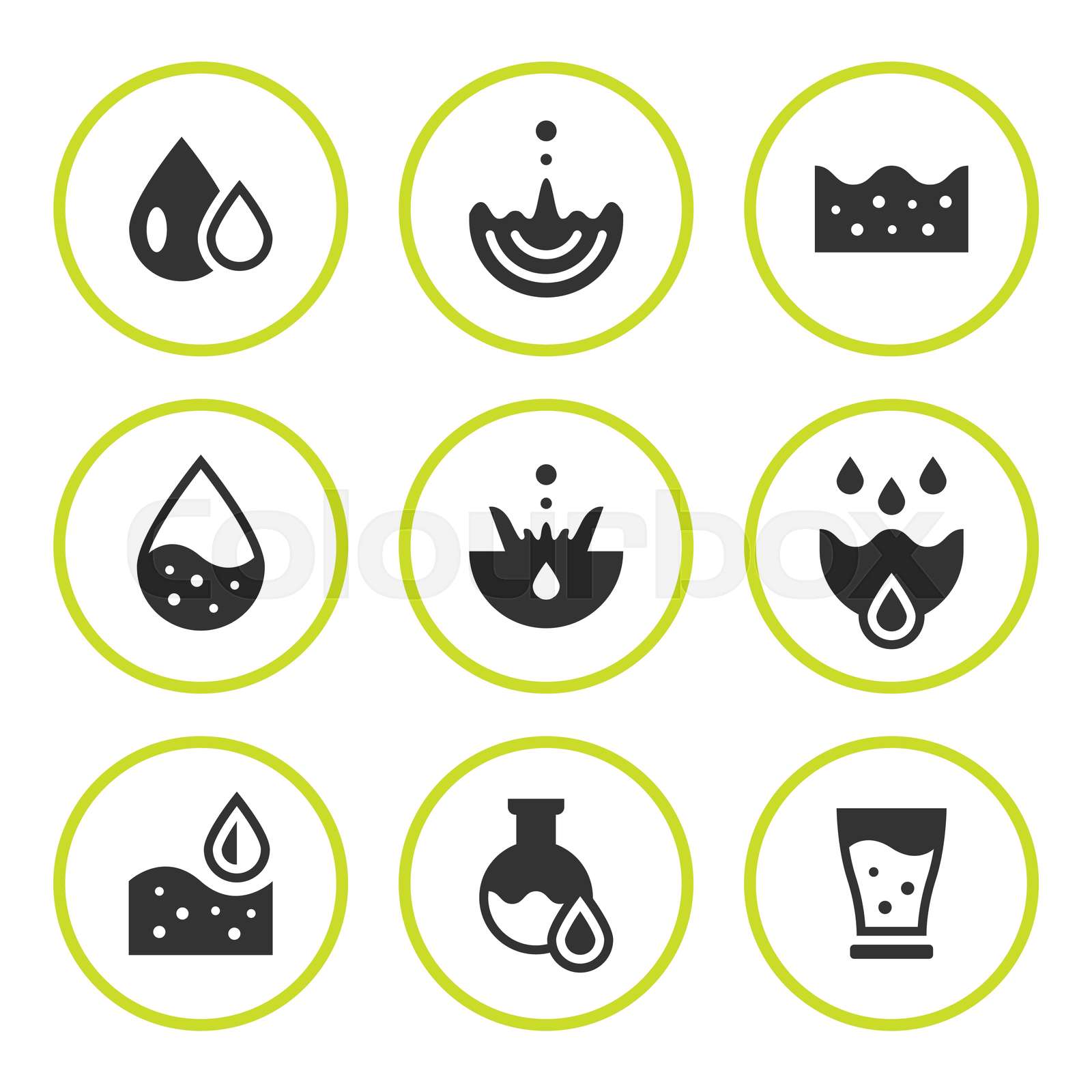Set round icons of water | Stock vector | Colourbox