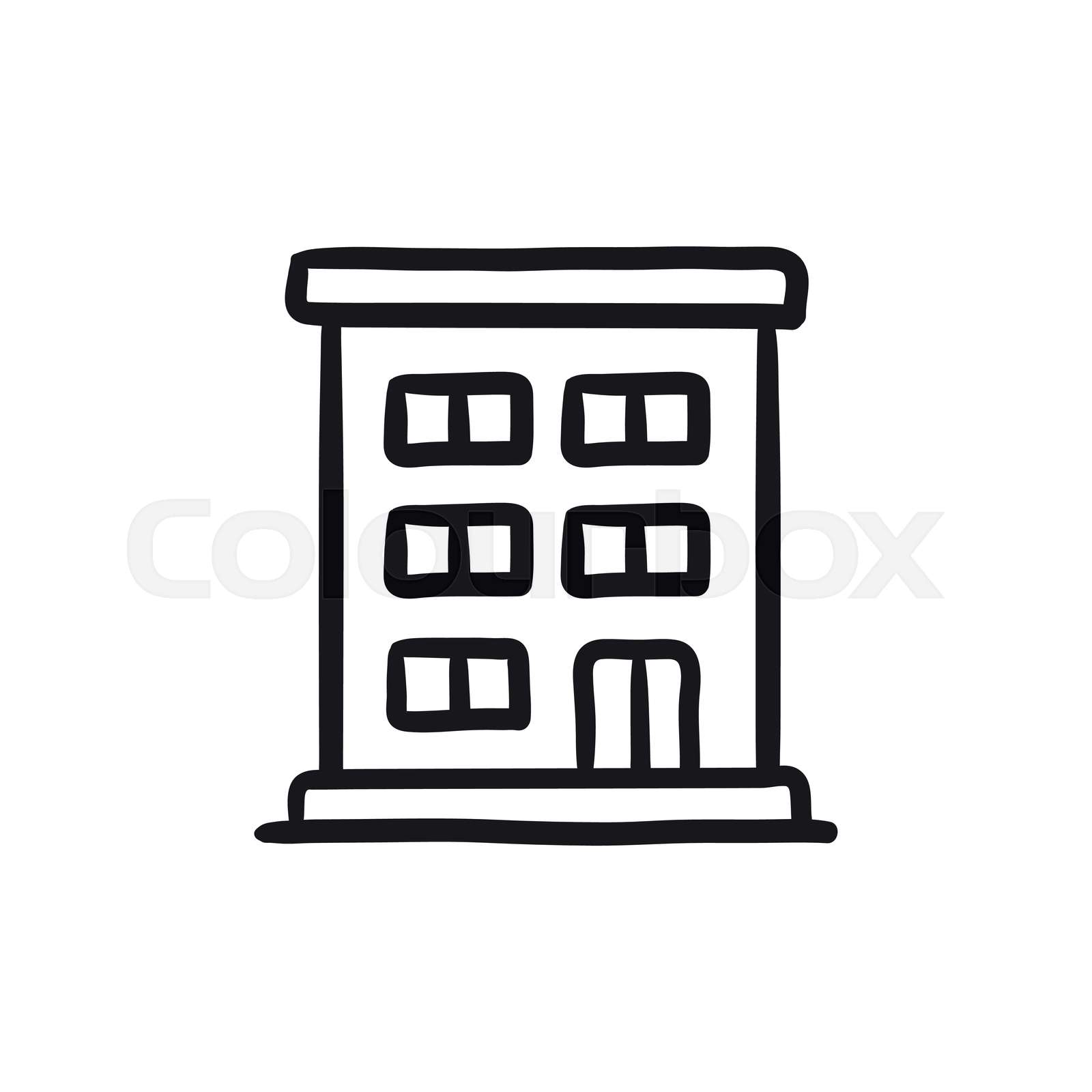 Residential building sketch icon. | Stock vector | Colourbox