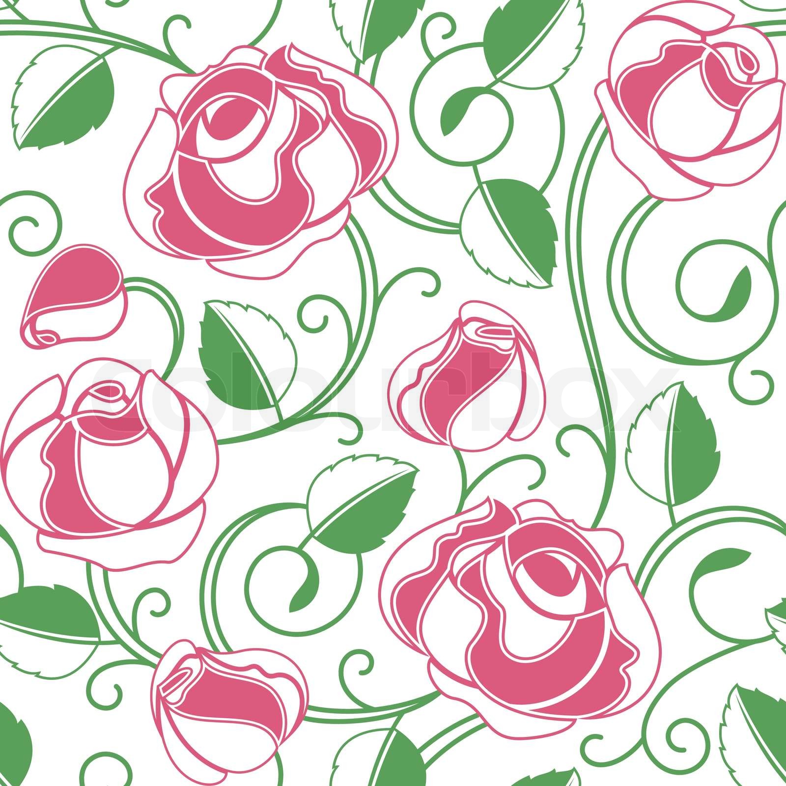Background seamless roses pattern | Stock vector | Colourbox