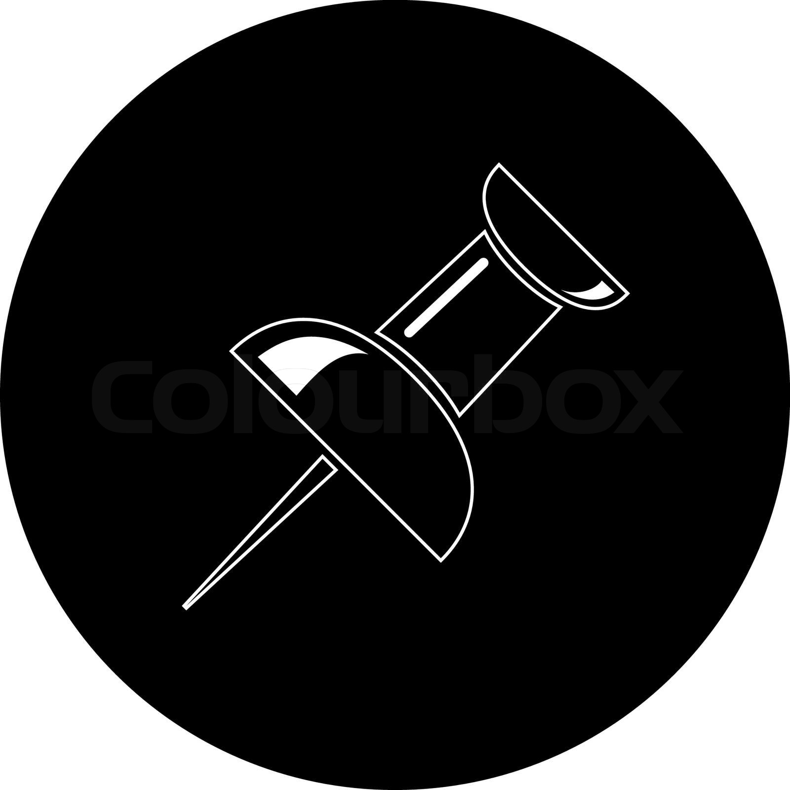 vector icon of push pin | Stock vector | Colourbox