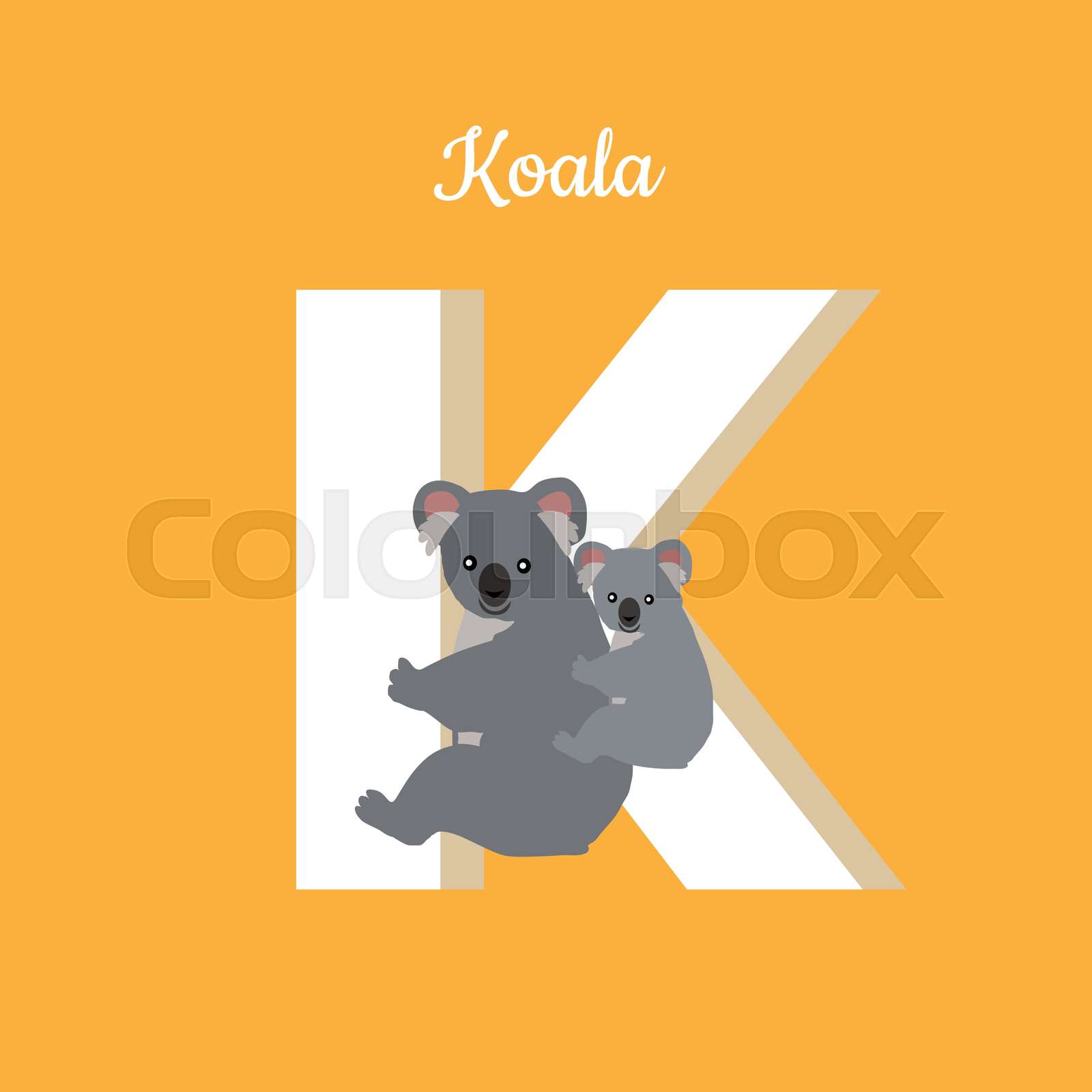 Animals Alphabet. Letter - K | Stock vector | Colourbox