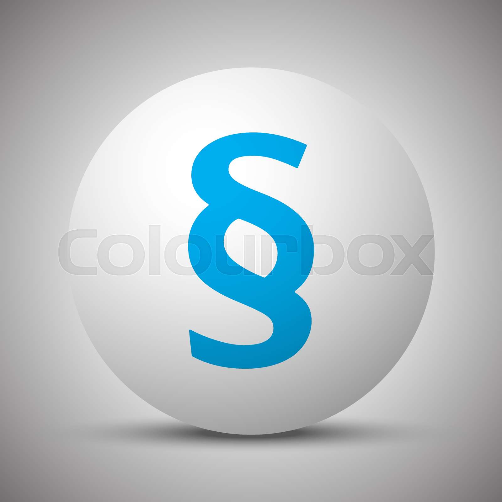 Blue Paragraph icon on white sphere | Stock vector | Colourbox