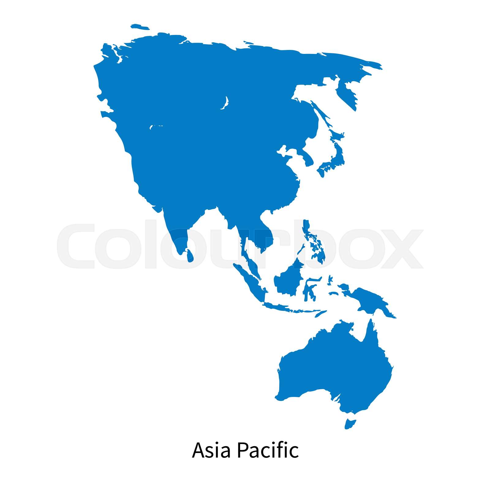 Detailed vector map of Asia Pacific Region | Stock vector | Colourbox