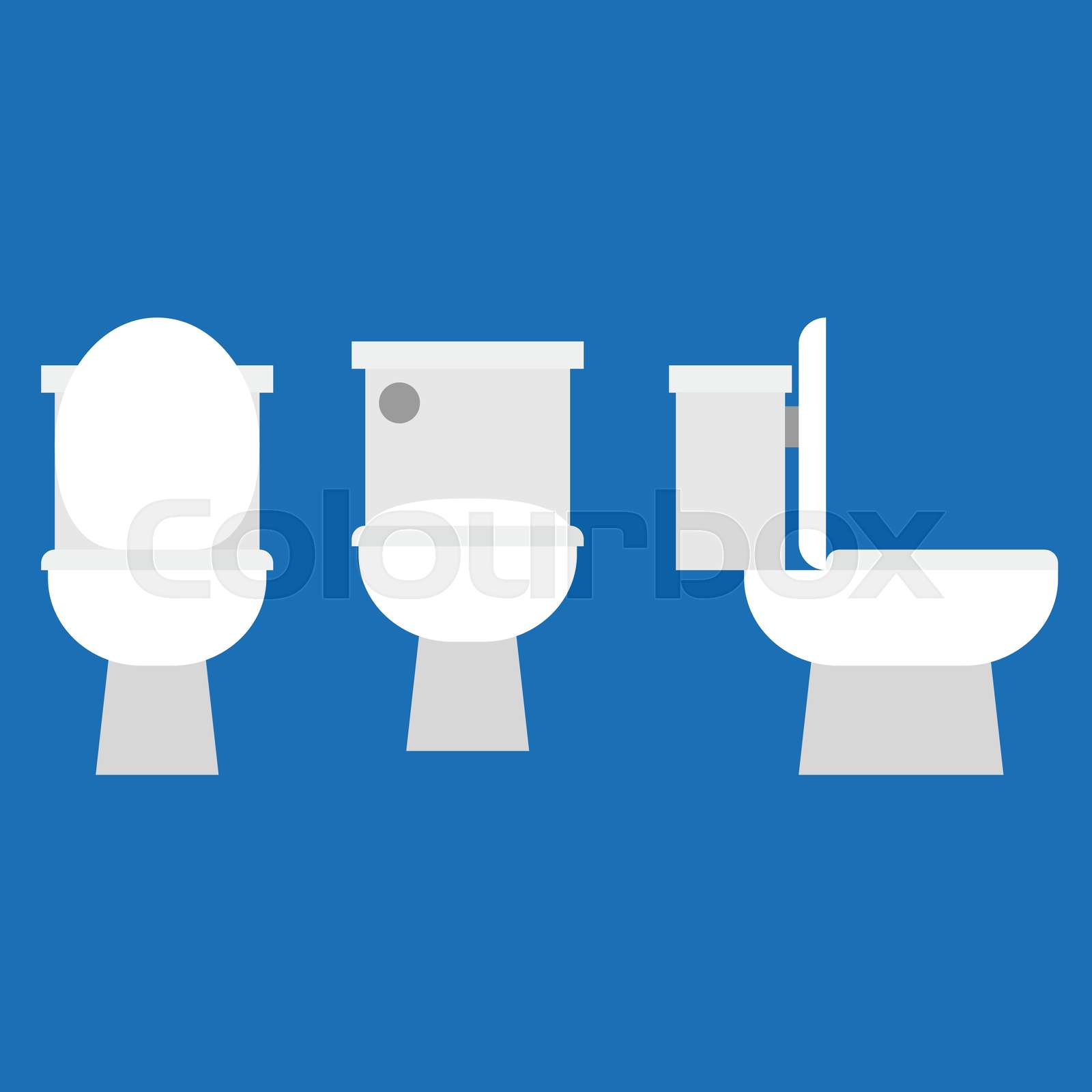 Flush toilet icon, flat design vector | Stock vector | Colourbox