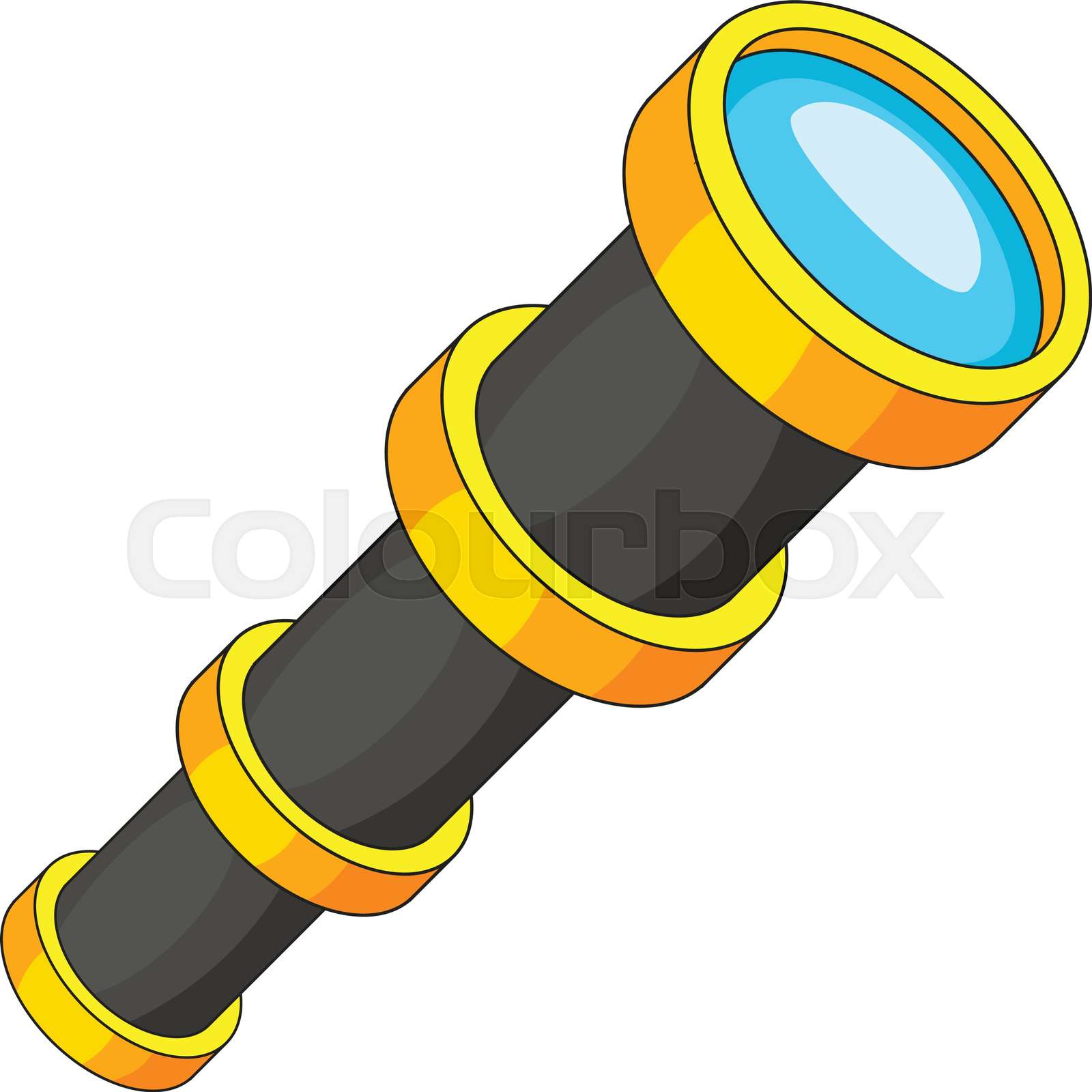 altertümlich, fernrohr, cartoon | Stock-Vektor | Colourbox