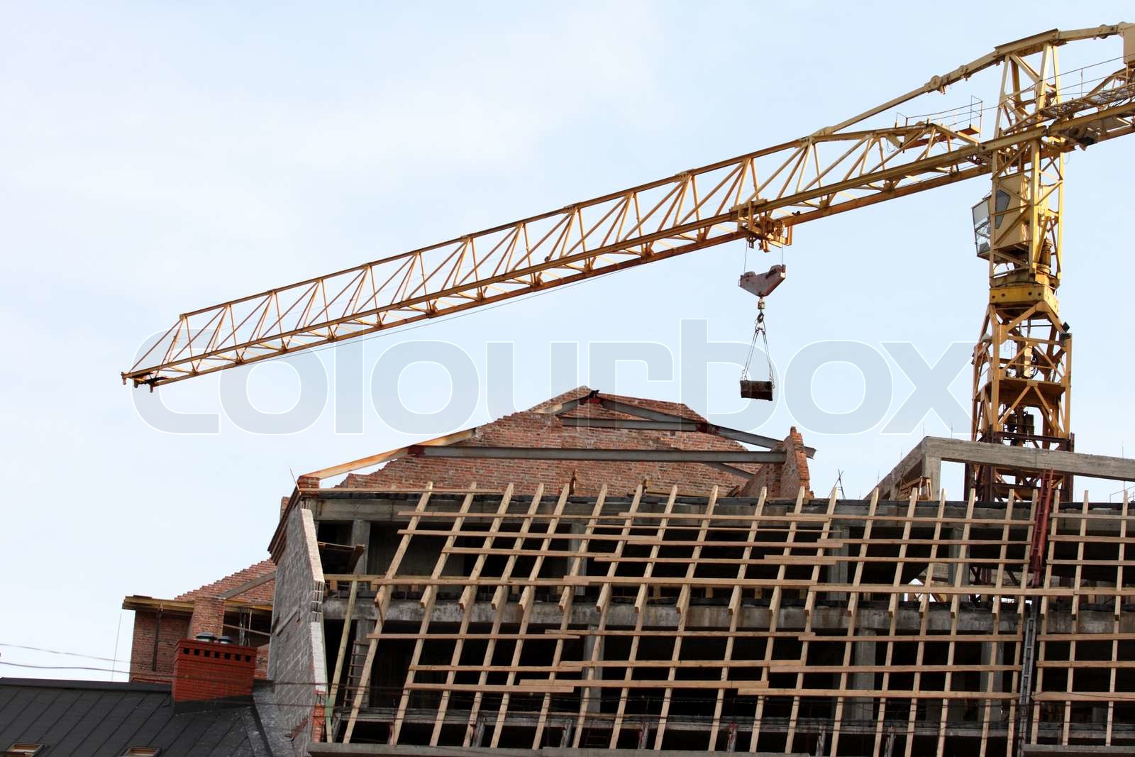 building a house. crane | Stock image | Colourbox