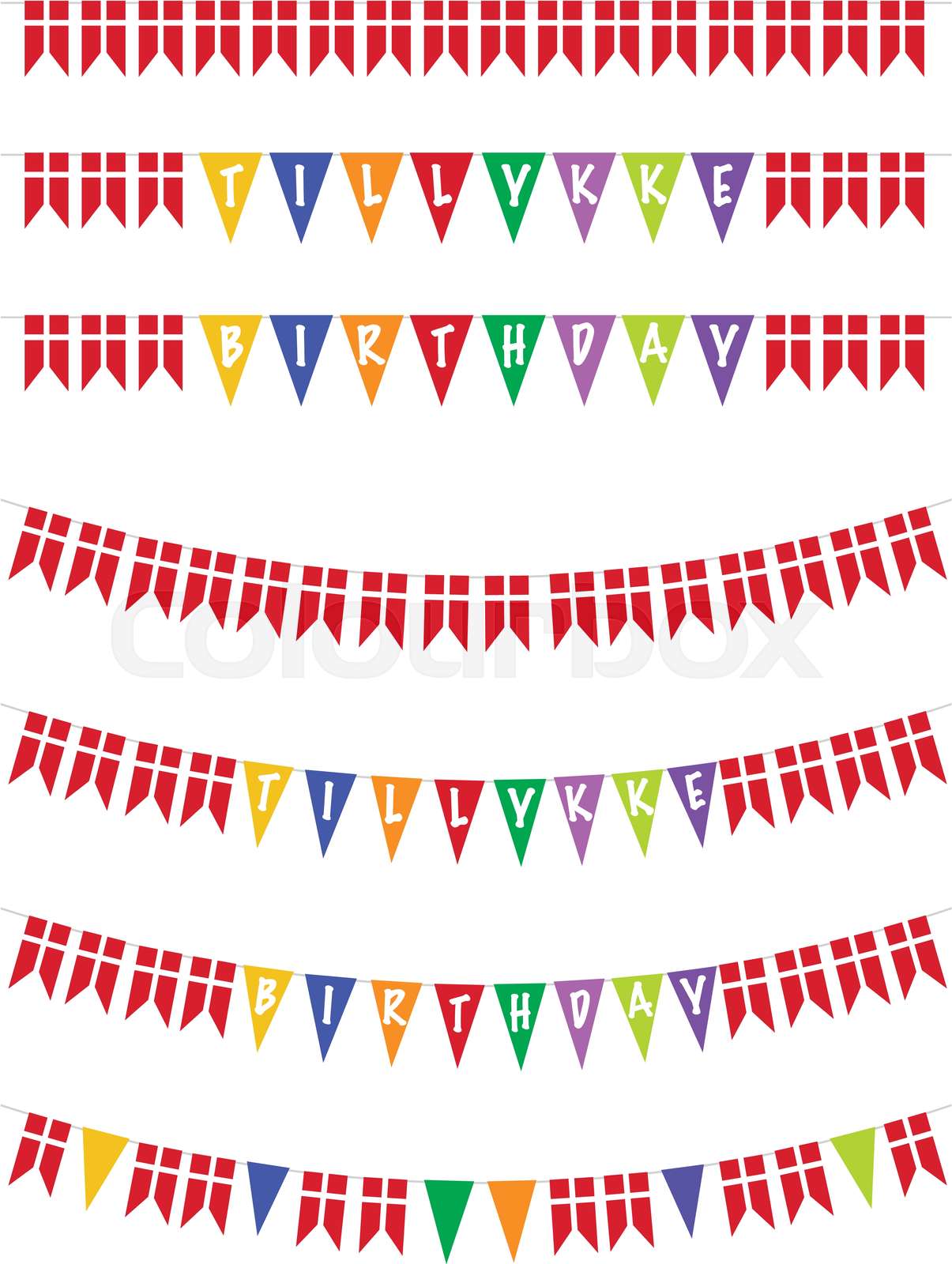 Dannebrogsguirlander | Stock vektor | Colourbox