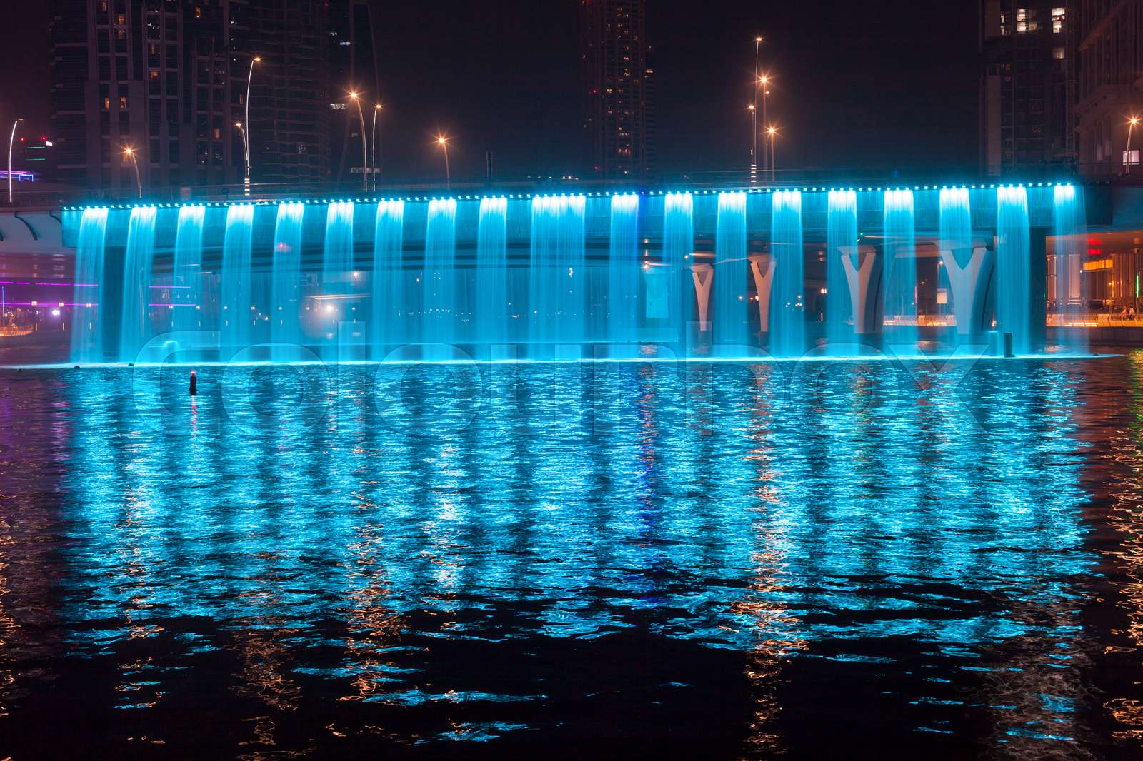 Dubai Water Canal Waterfall in Dubai, UAE | Stock image | Colourbox