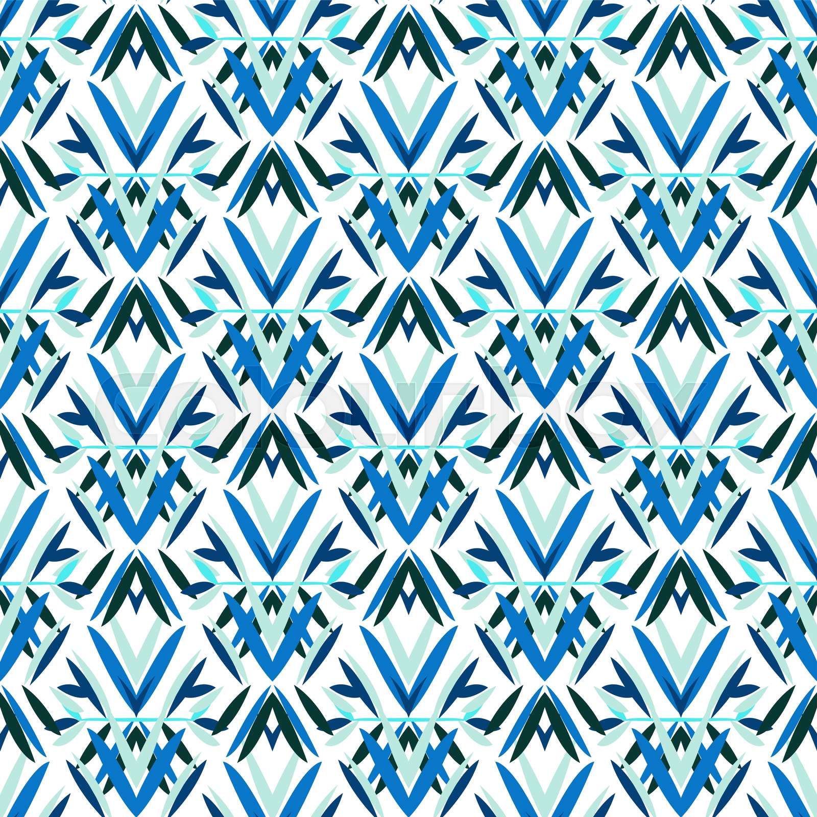 Blue art deco pattern | Stock vector | Colourbox