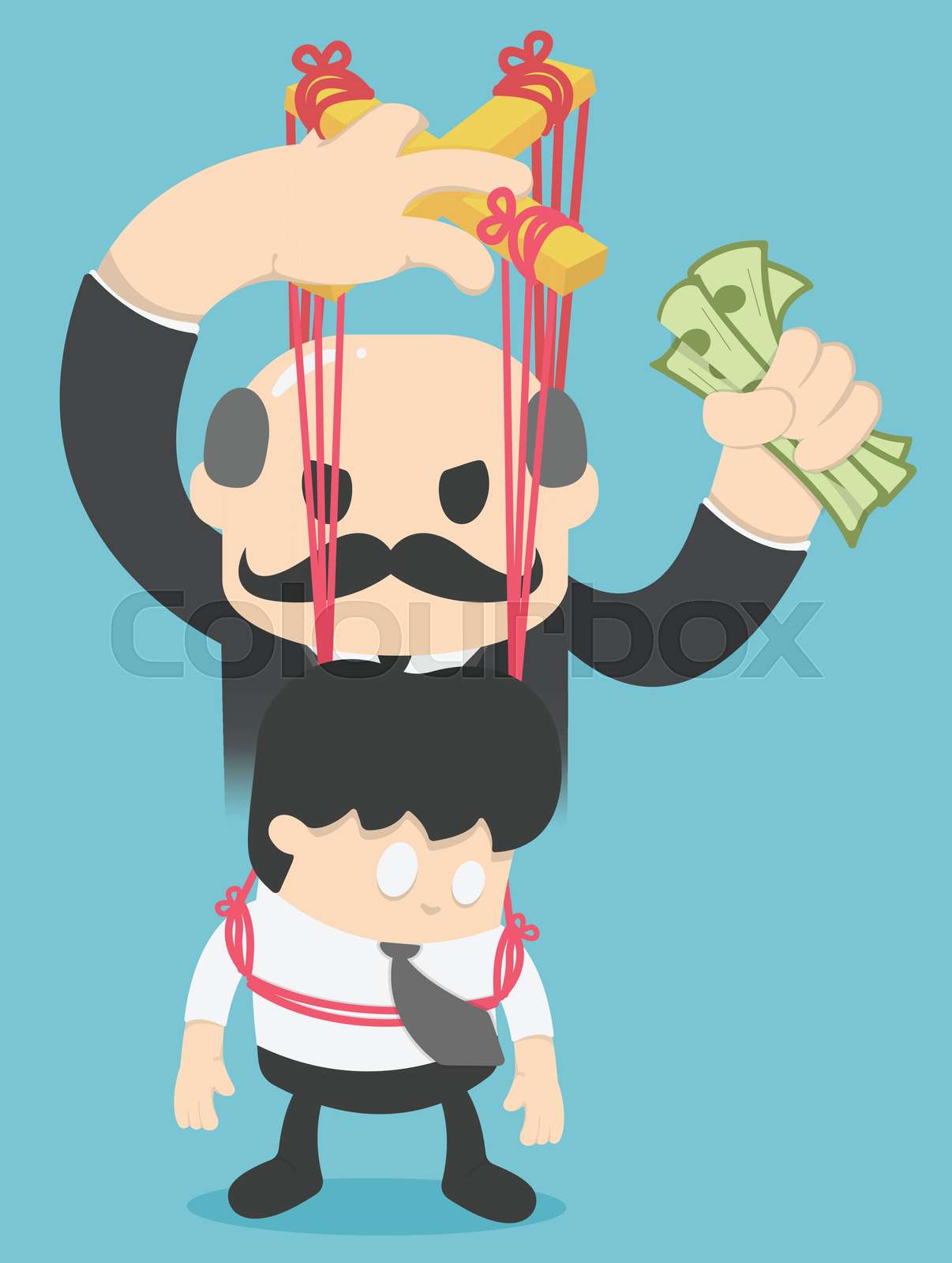 Business concept illustration of a businessman being controlled with ...