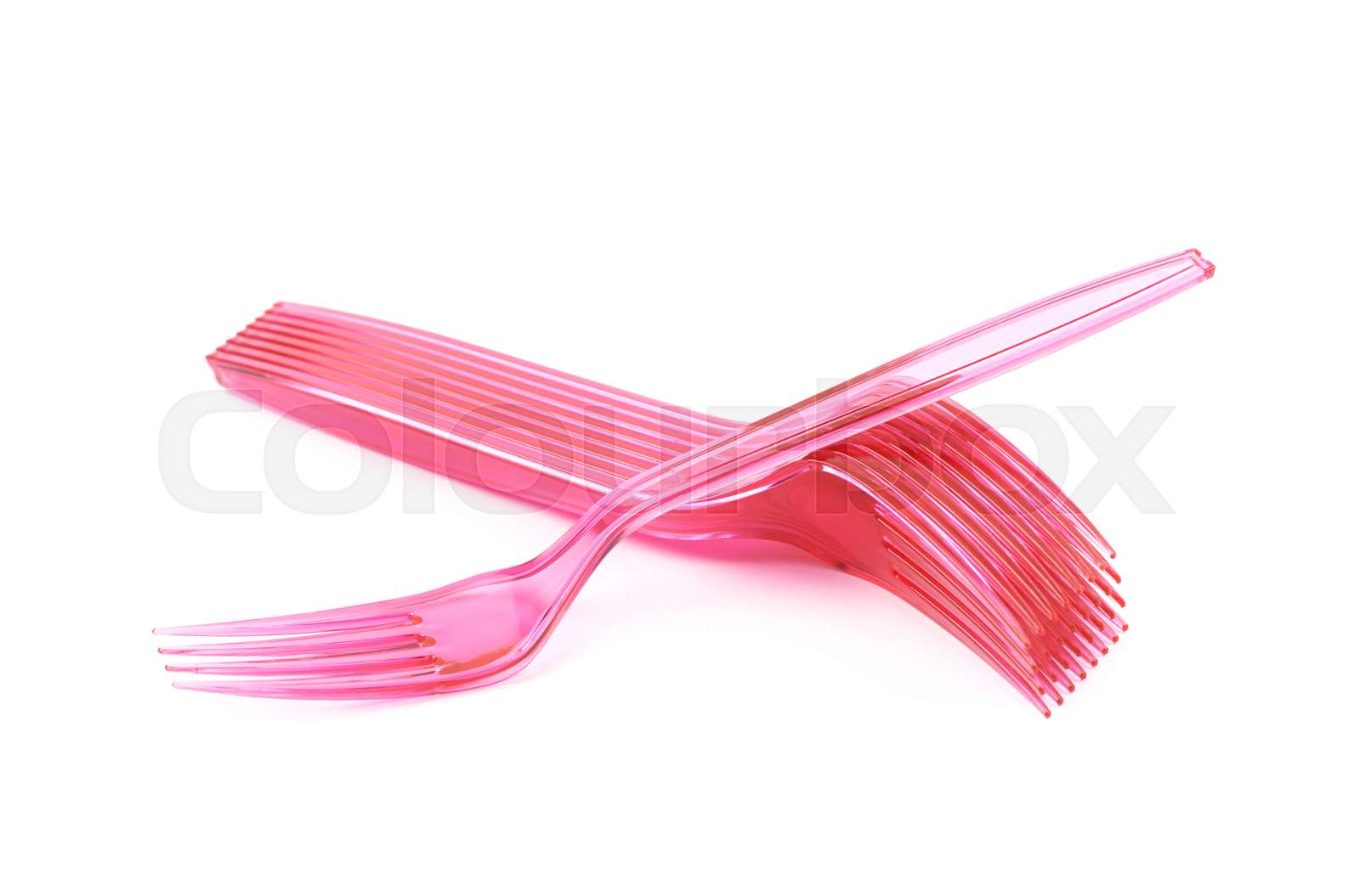 Pile of disposable forks isolated | Stock image | Colourbox