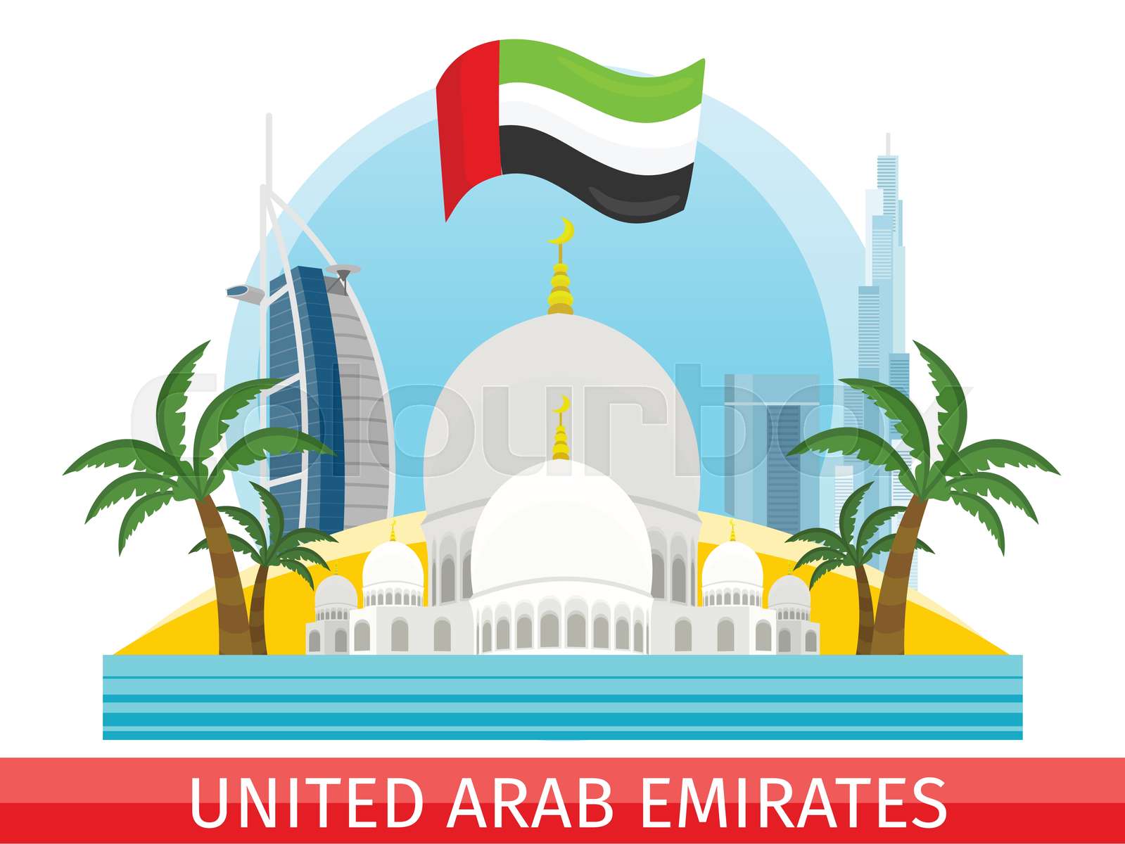 United Arab Emirates Travel Poster | Stock vector | Colourbox