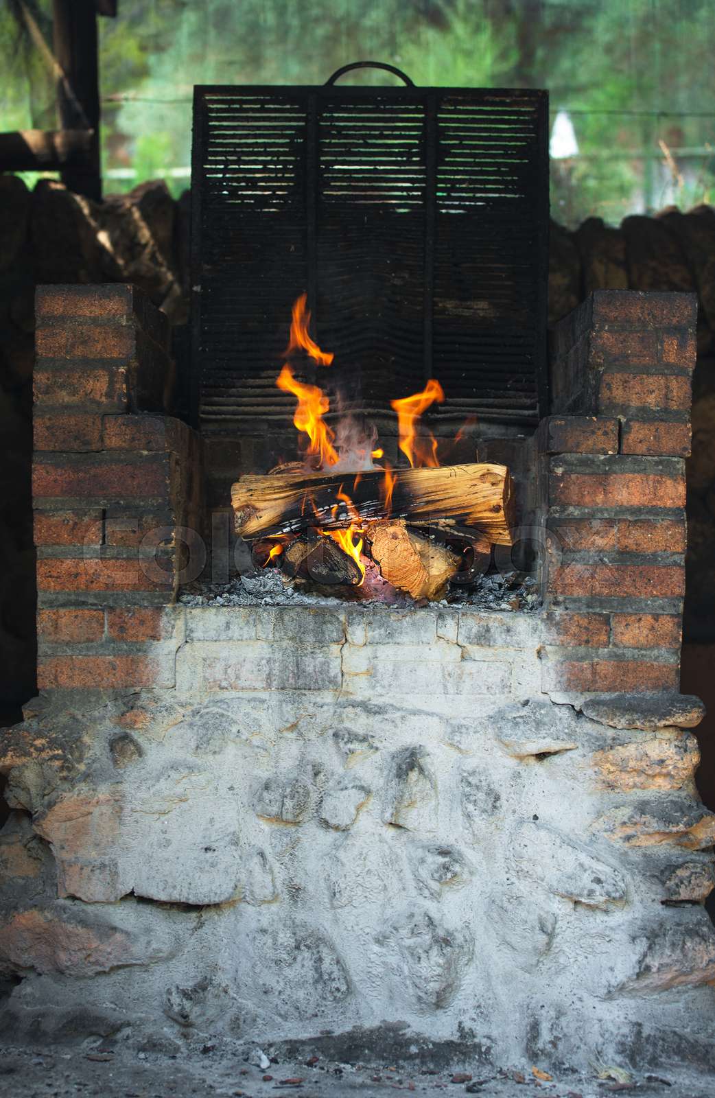 Empty grill. BBQ preparation place. | Stock image | Colourbox