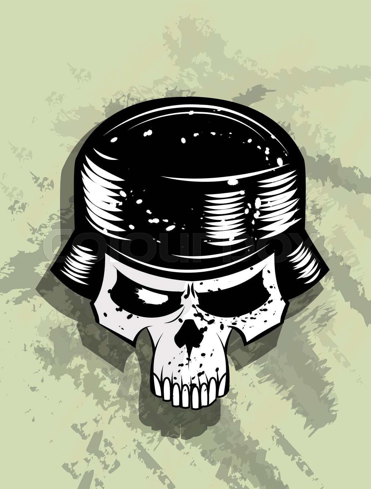 Skull in helmet of german soldier | Stock vector | Colourbox