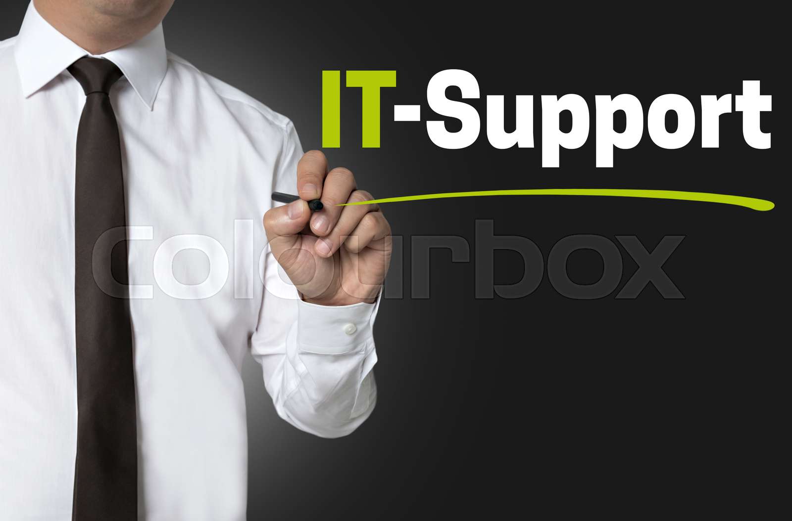 IT Support is written by businessman background | Stock image | Colourbox
