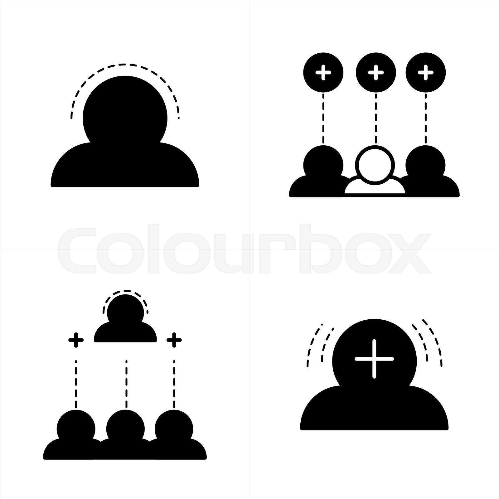 positive thinking team icon set | Stock vector | Colourbox