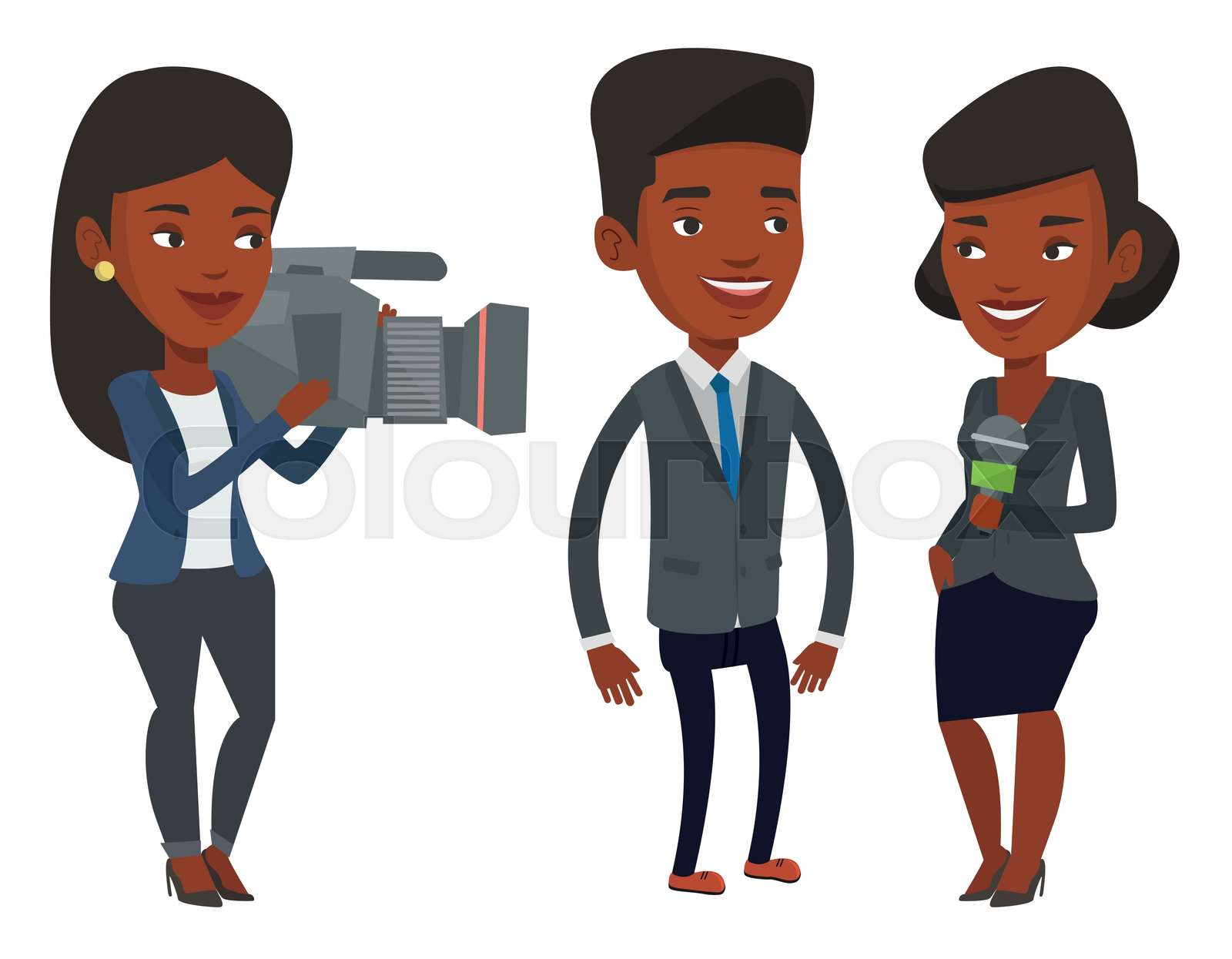 TV interview vector illustration. | Stock vector | Colourbox