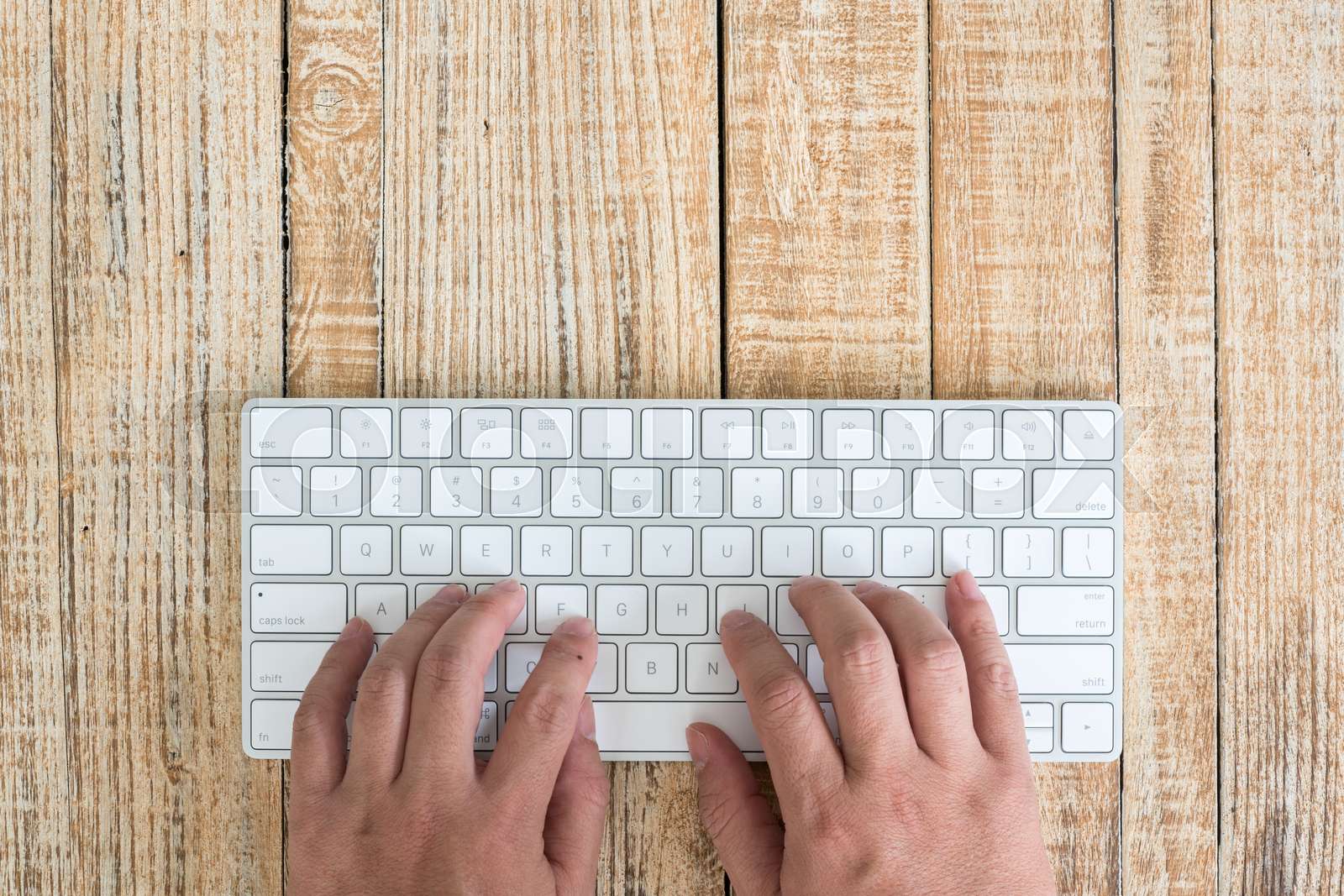 Office desk table with keyboard | Stock image | Colourbox