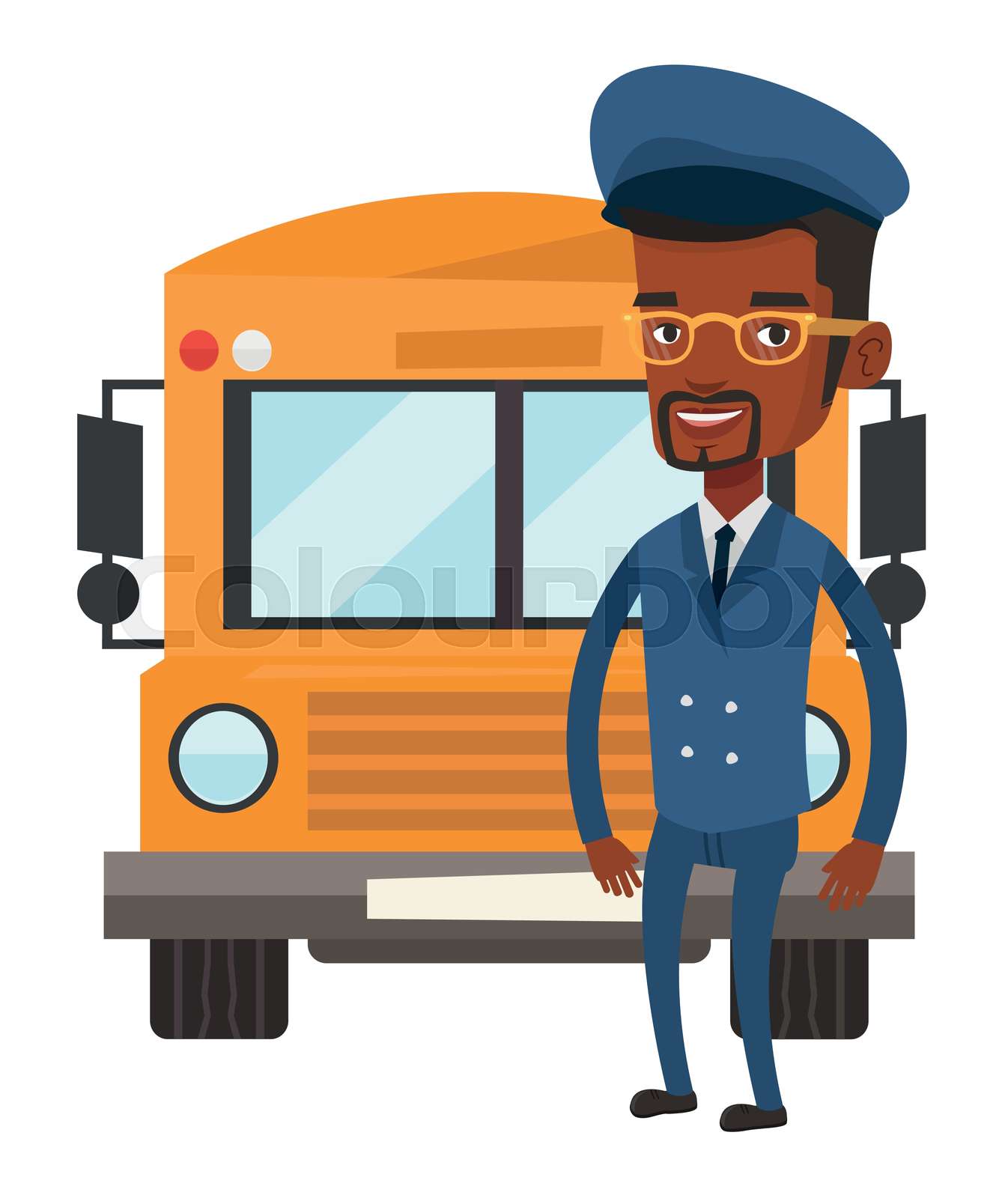 School bus driver vector illustration. | Stock vector | Colourbox