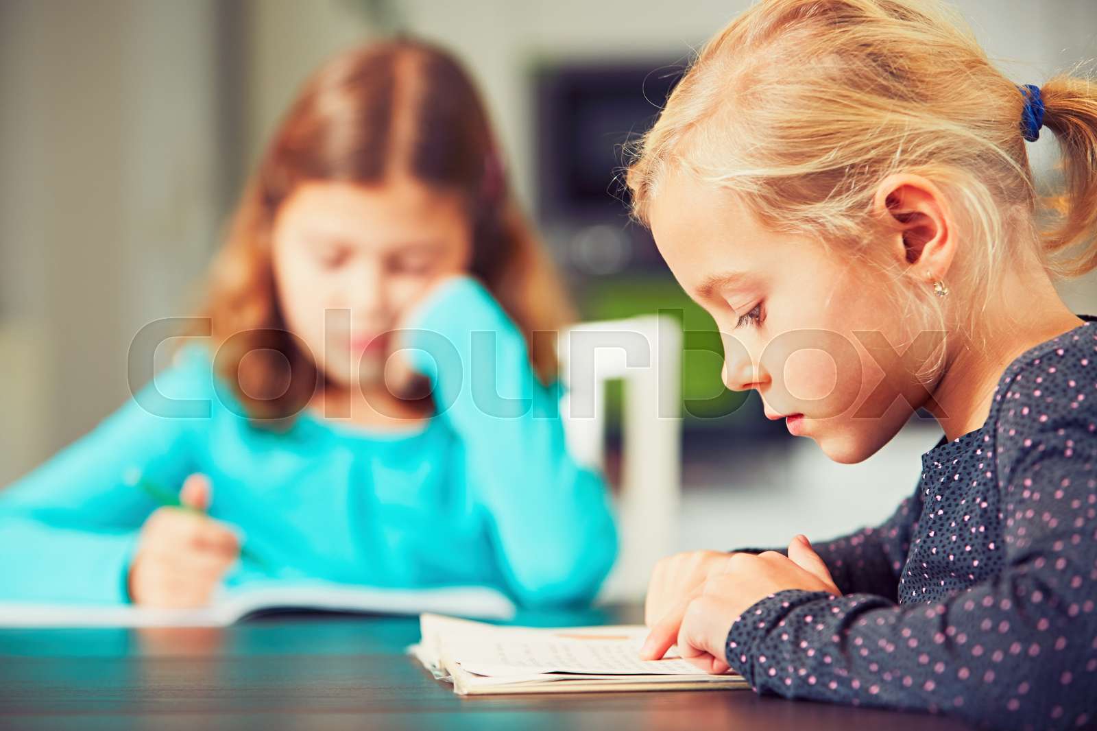 Siblings are doing homework | Stock image | Colourbox