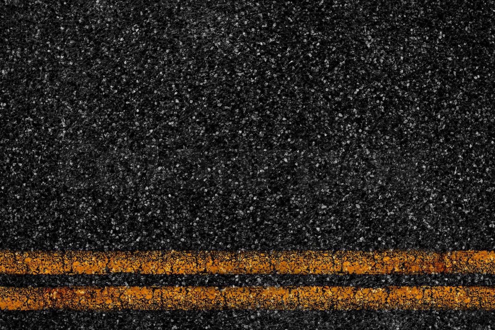 Asphalt background texture with some fine grain with Yellow Stripe ...