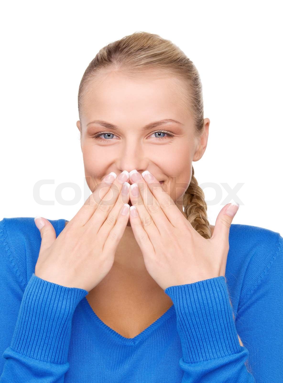 bright-picture-of-teenage-girl-with-hands-over-mouth-stock-image
