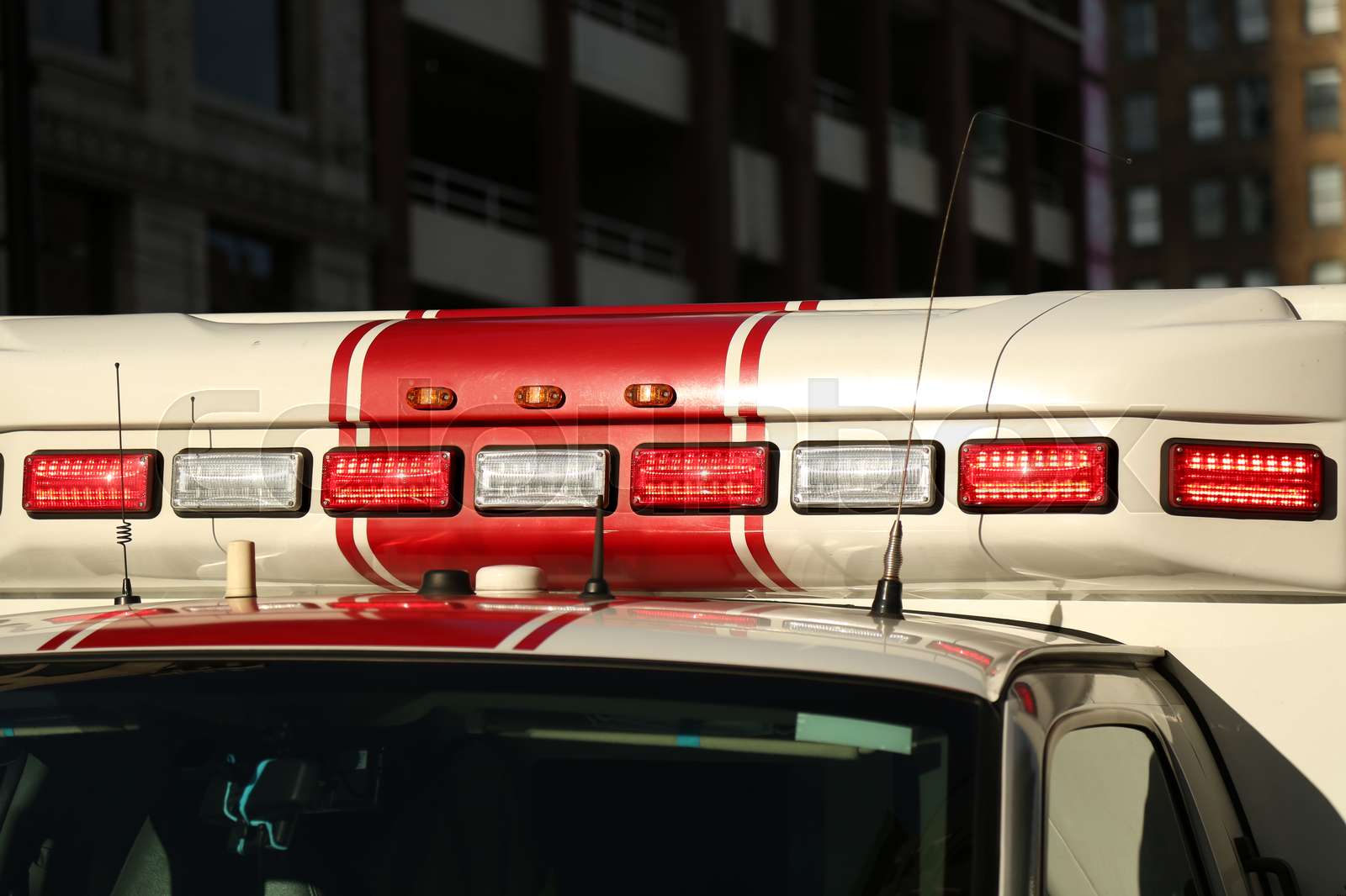 Emergency vehicle beacons closeup | Stock image | Colourbox