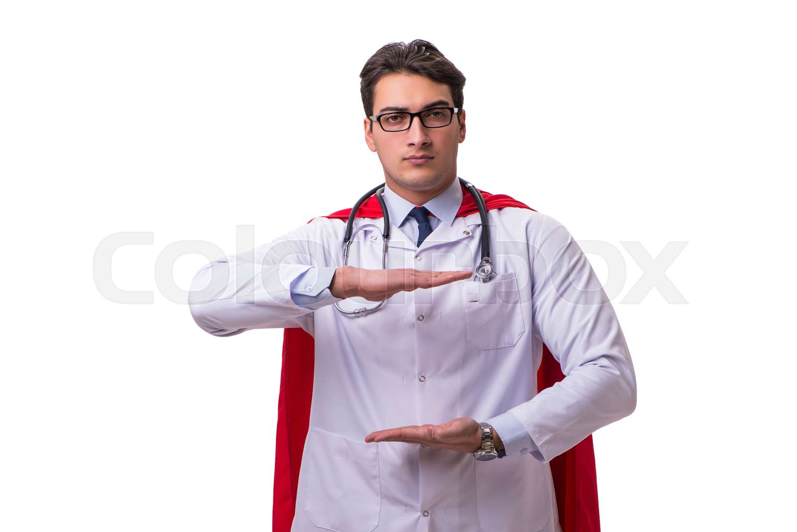 Super hero doctor isolated on white | Stock image | Colourbox